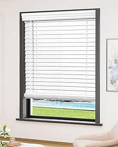 Amazon.com: UNISHADES 2 inch Faux Wood Blinds White Cordless, New ...