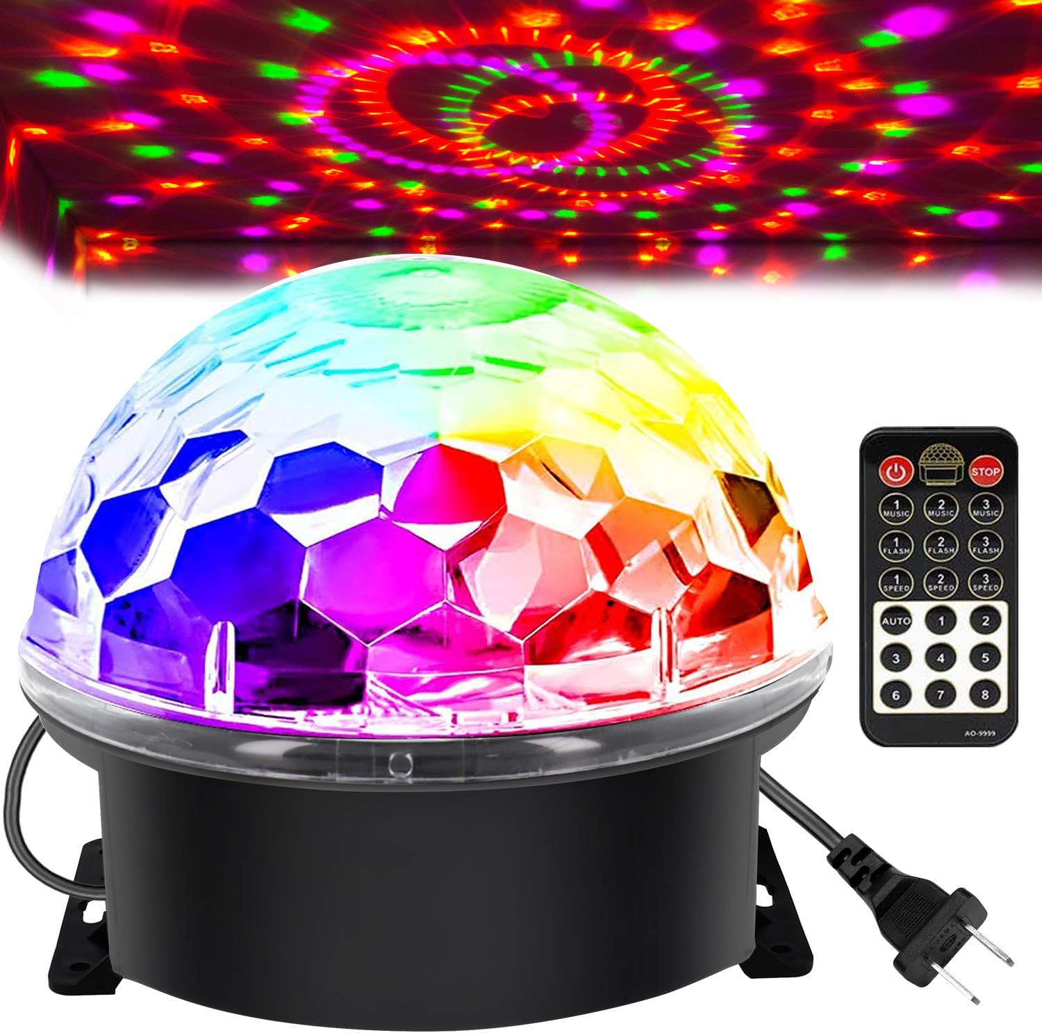 Playbees Rotating Disco Ball - LED Revolving Disco Ball with Movable ...