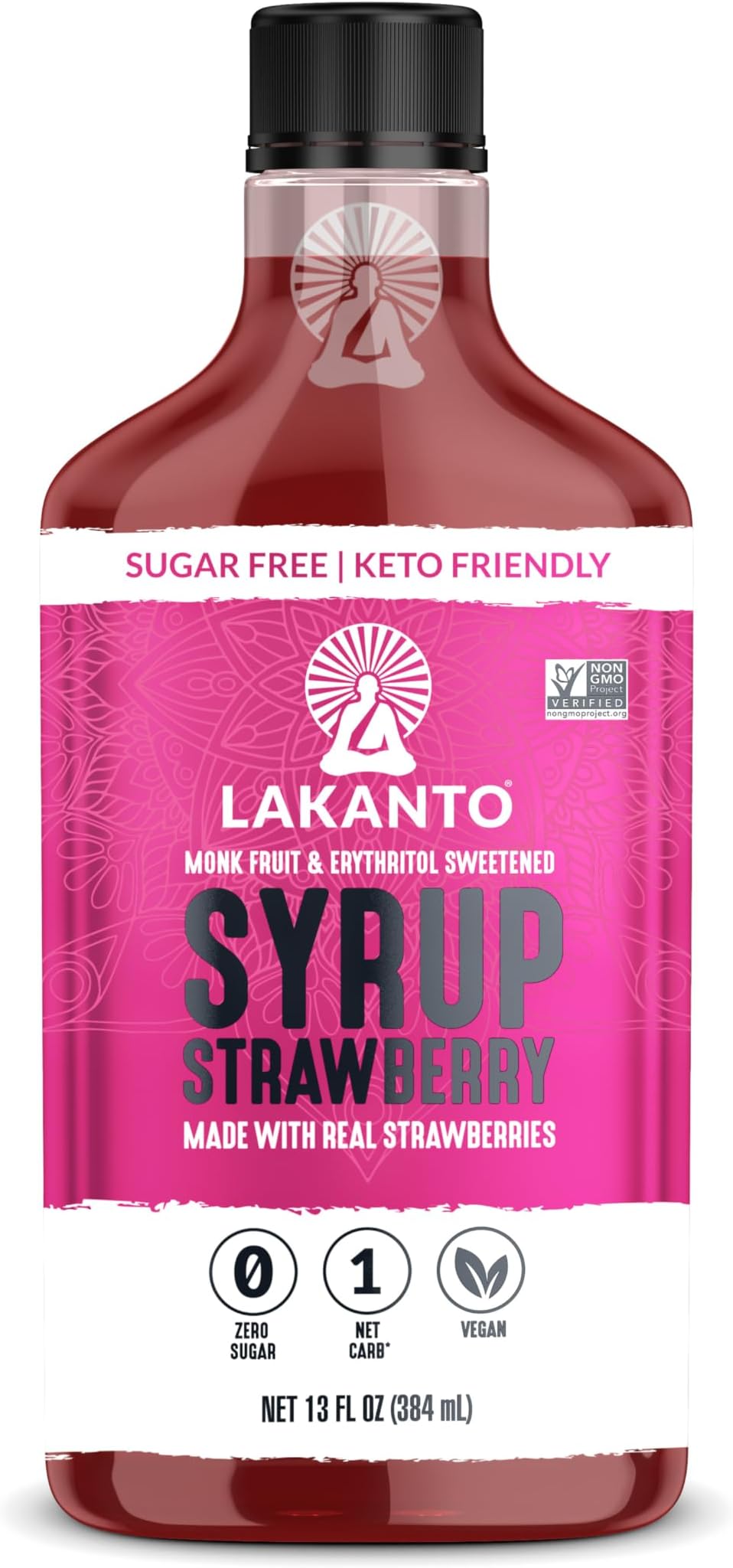 Amazon.com: Lakanto Sugar Free Strawberry Syrup - Sweetened with Monk ...