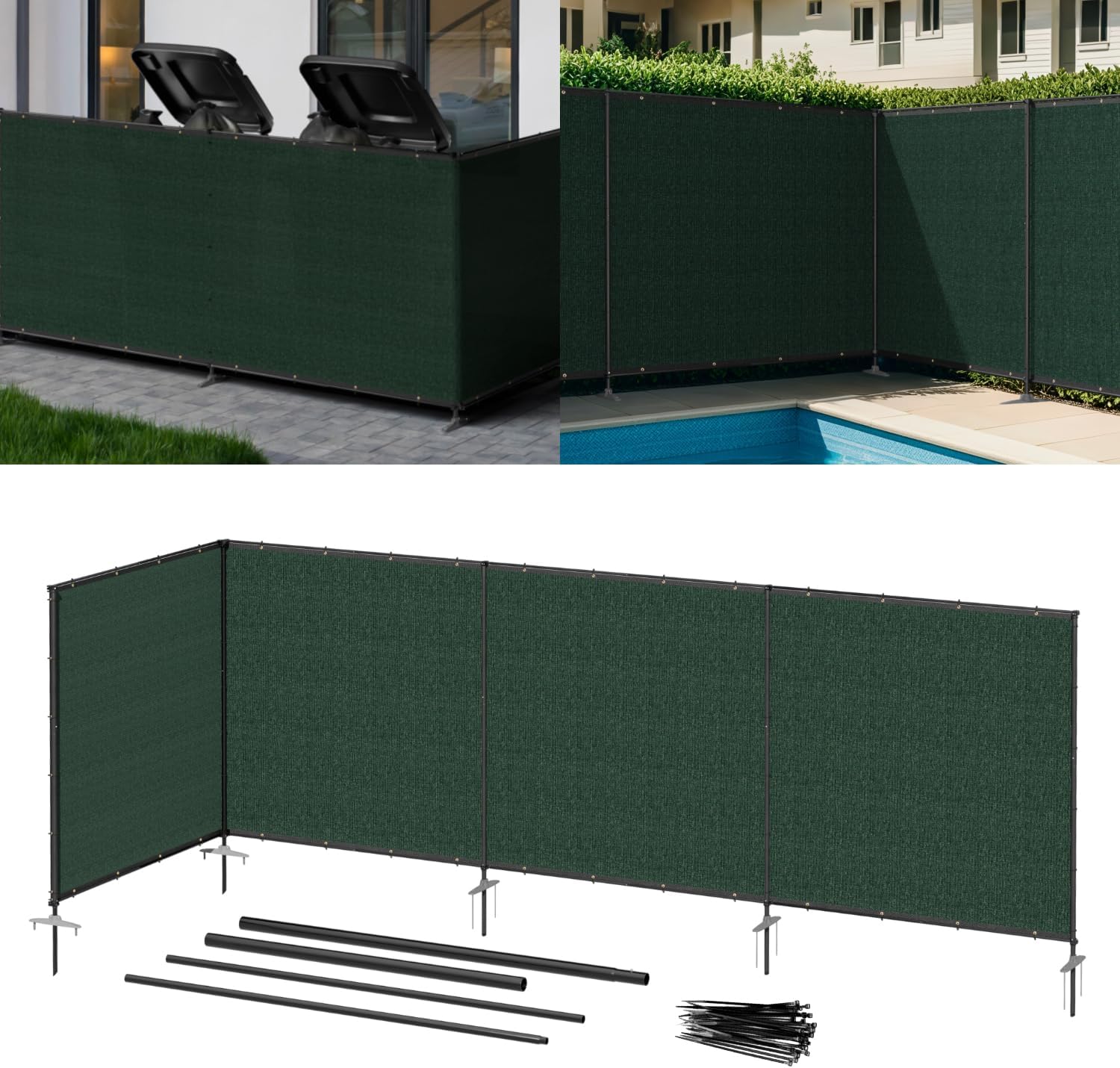 Amazon.com : Coonoble 5' x 24' Green Outdoor Privacy Screen ...