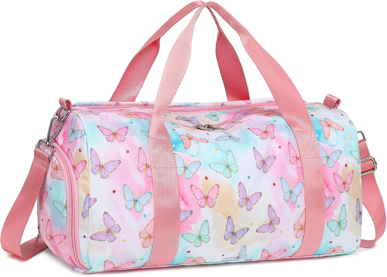 Amazon.com | Butterfly Girls Sports Duffle Bag with Wet Pocket, Shoe ...