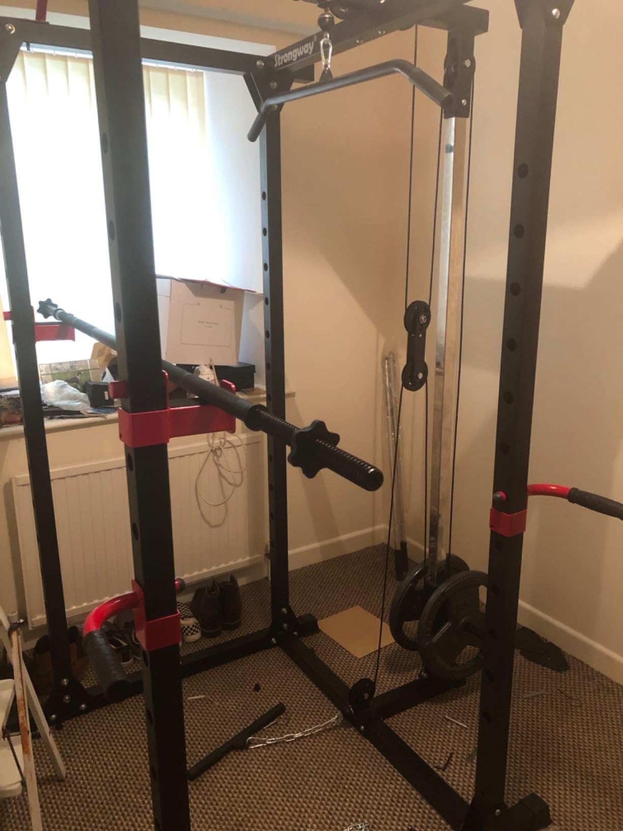 Strongway® Multi-Gym Power Cage with Dual Pulley System Pull Up Bar ...