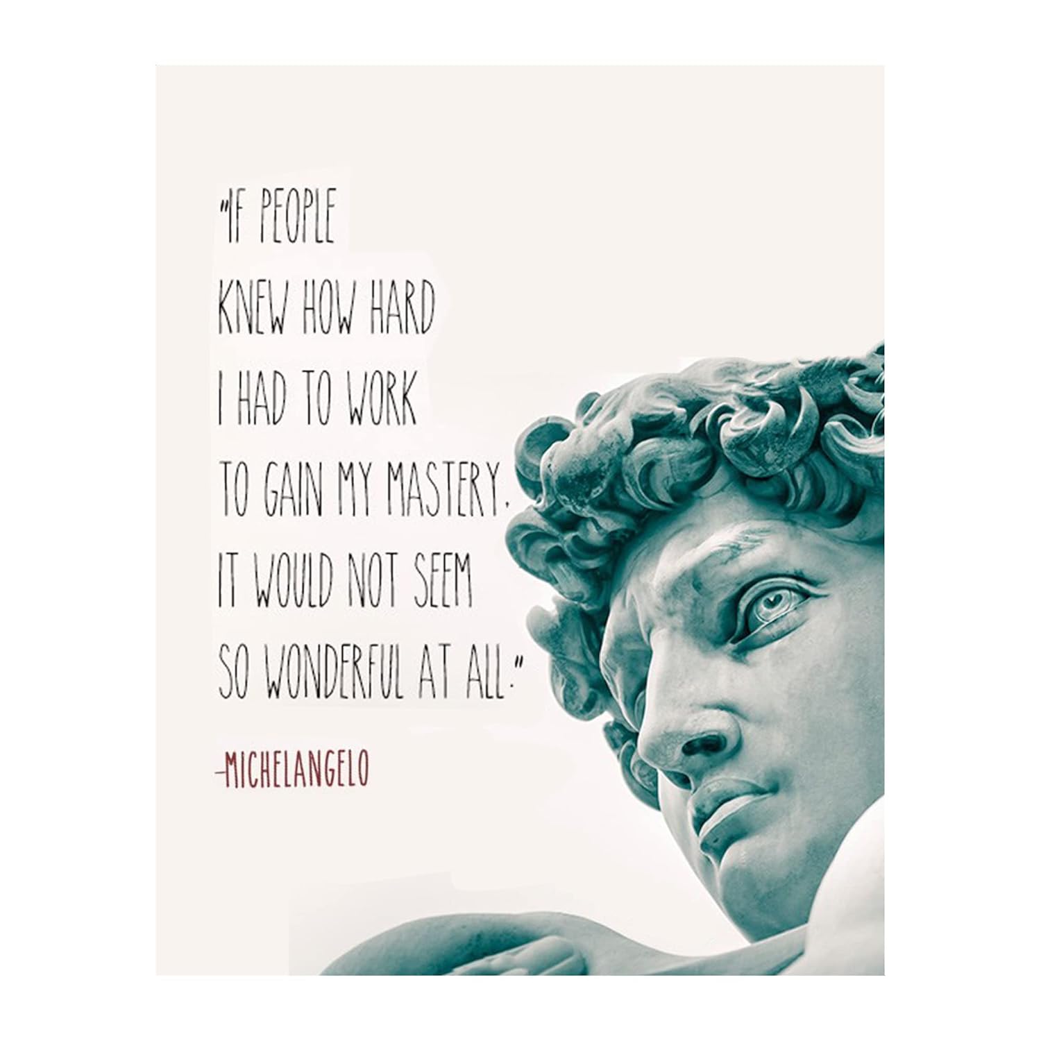 Amazon.com: Michelangelo Quotes - Motivational Wall Decor, Mastery ...
