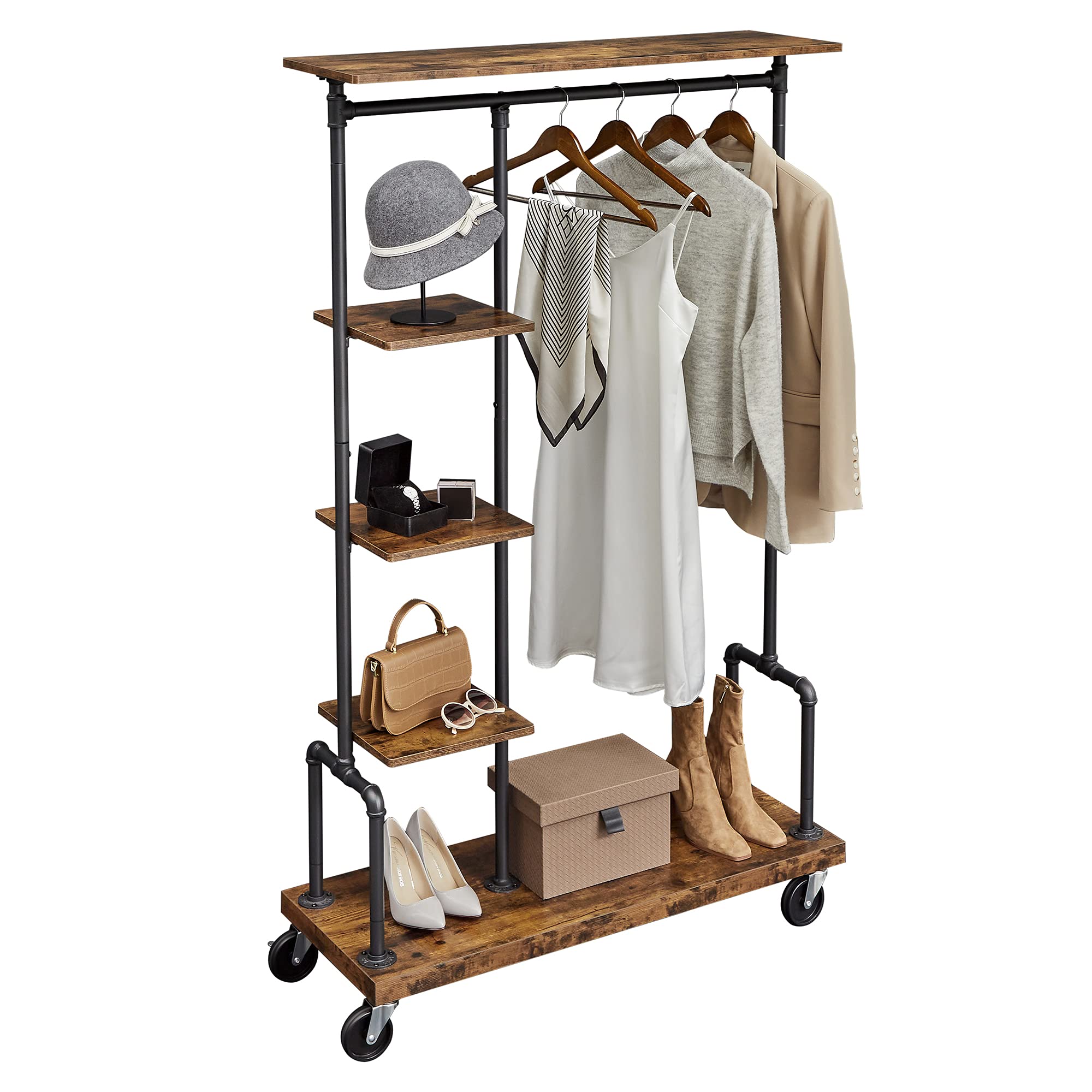 Buy VASAGLE Clothes Rack Clothing Garment Rack On Wheels Rolling buy-vasagle-clothes-rack-clothing-garment-rack-on-wheels-rolling