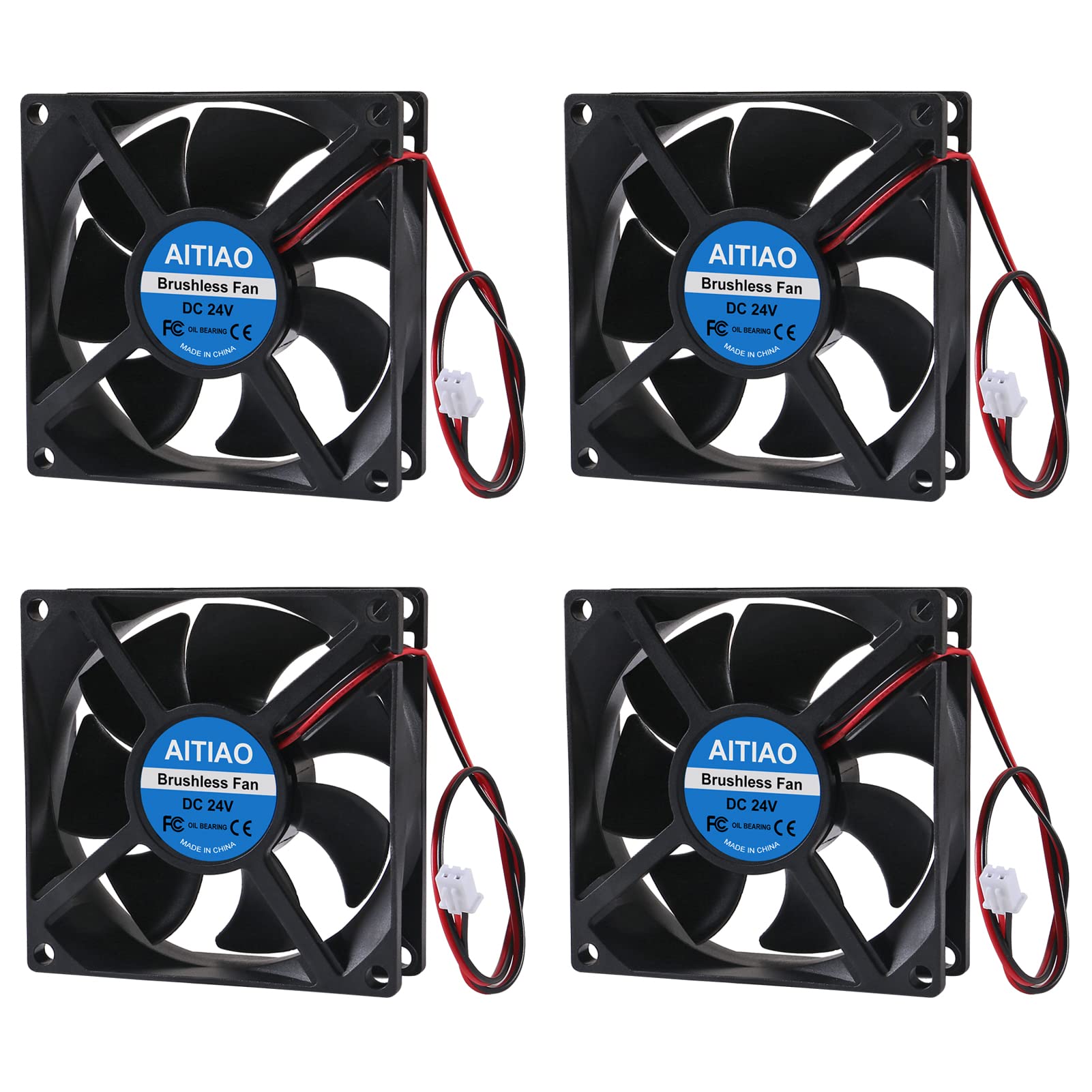 Snapklik.com : 4PCS 80mm Fan 24V DC Brushless Cooling Fan 80mm 3.15 ...