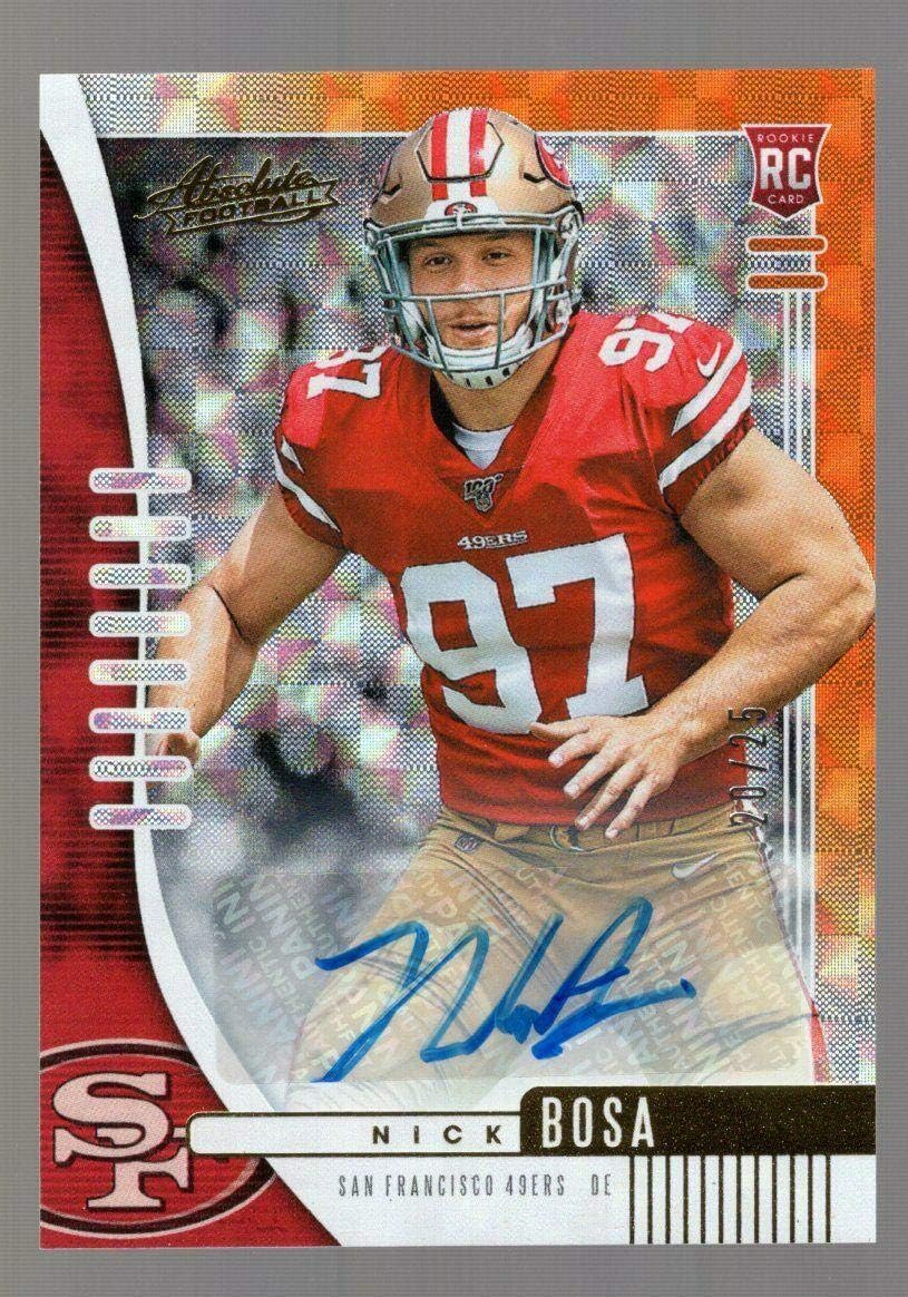 Nick Bosa 2019 Panini Absolute Orange Mosaic Rookie Rc Auto #20/25 ...