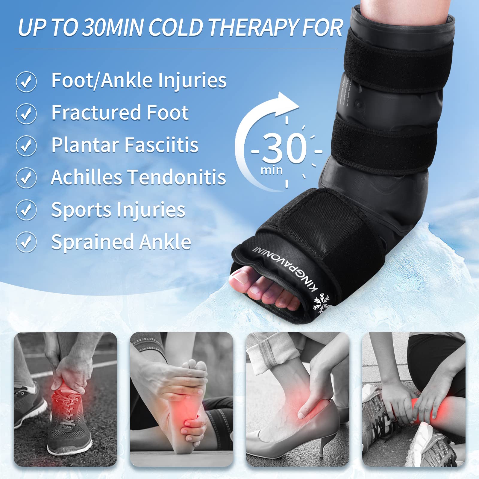 Snapklik.com : XXL Ankle Foot Ice Pack Wrap For Foot Injuries, Full ...