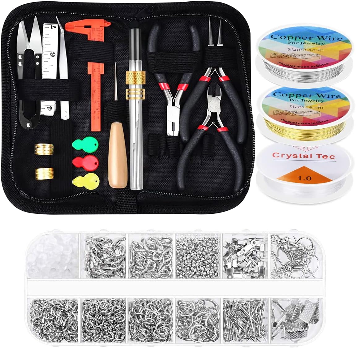 HASTHIP® Jewelry Making Tools with Portable case, DIY Work Materials ...