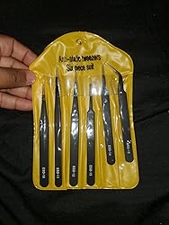 Amazon.com: 6PCS Precision Tweezers Set, Upgraded Anti-Static Stainless ...