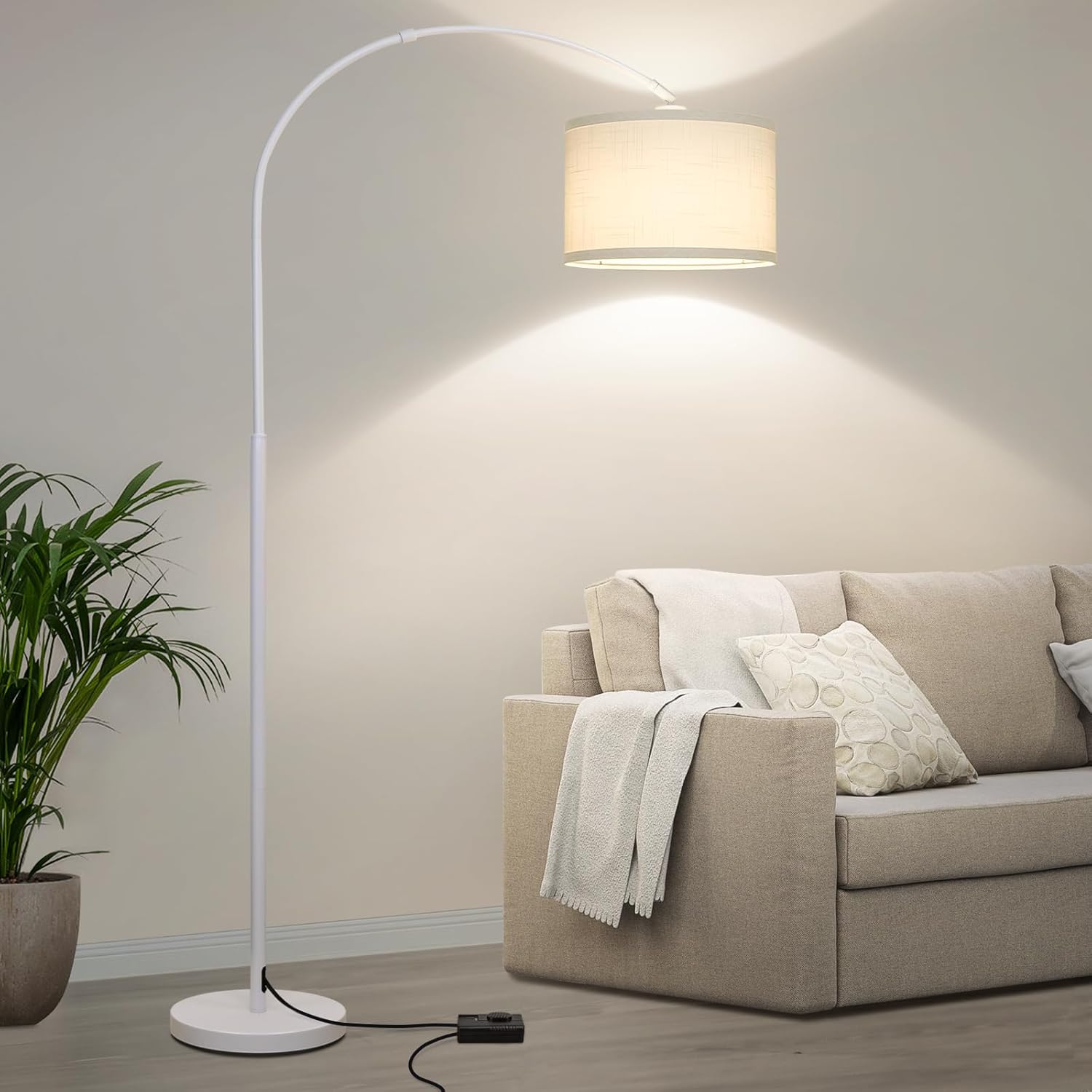 Seaside village Standing Lamp for Living Room, Dimmable Arc Floor Lamp ...