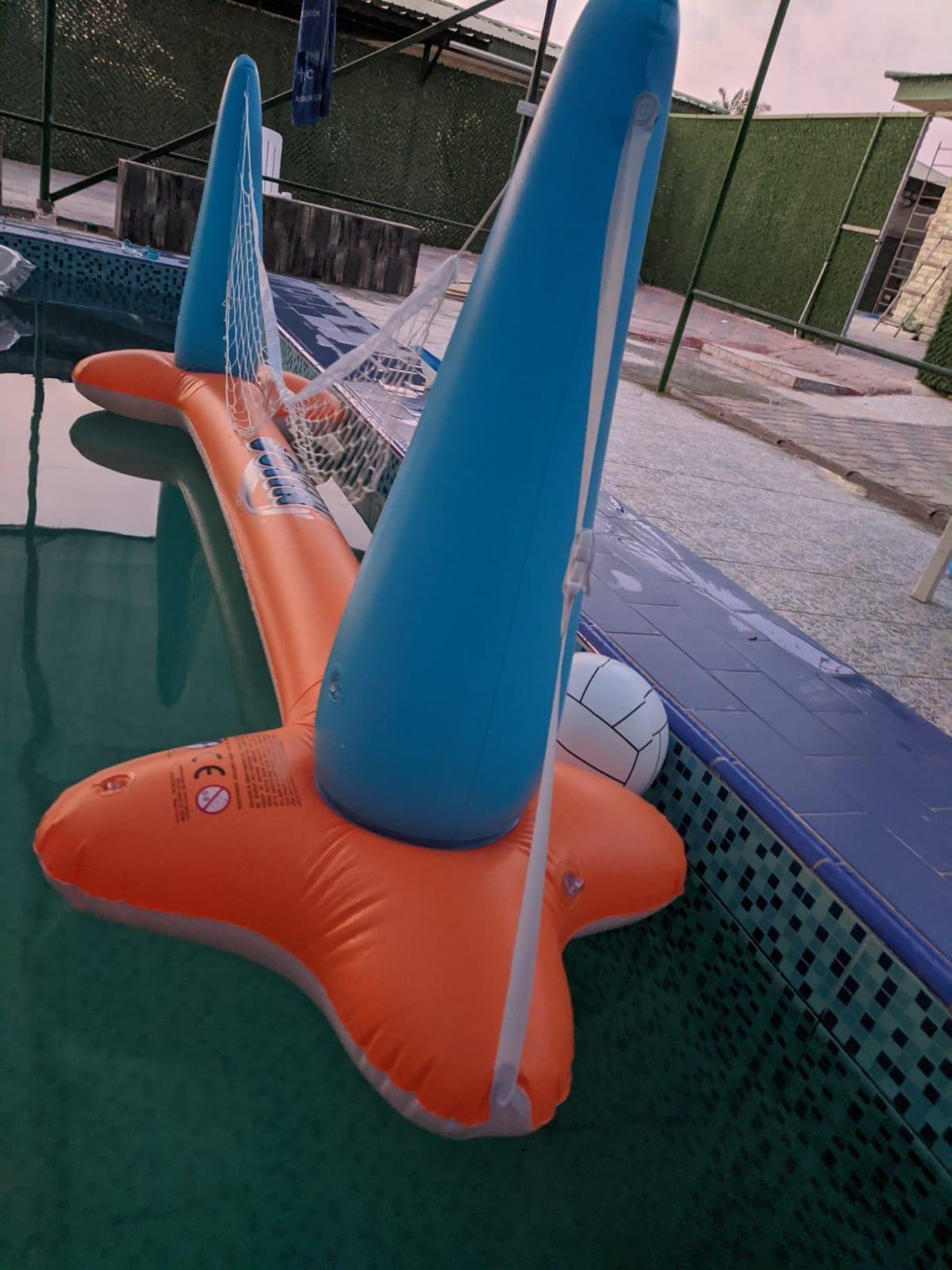 JOYIN Inflatable Pool Float Set: Volleyball Net & Basketball Hoops ...