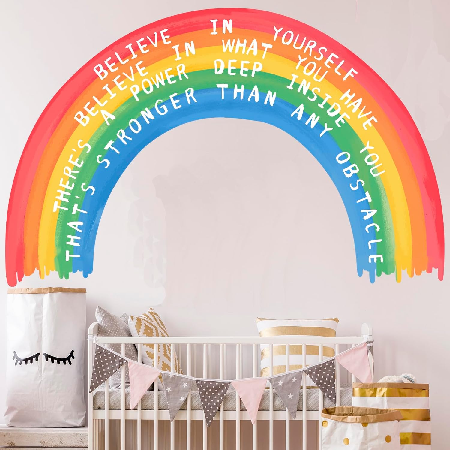 Amazon.com: Large Rainbow Wall Decals with Inspirational Quotes ...