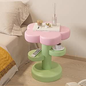 Amazon.com: BOWCOM Little Daisy Shape Side Table Flower End Table Small ...