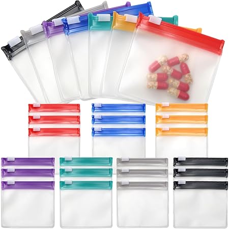 Amazon.com: 39 Pcs Pill Pouch Bags Set - MARFOREVER Zippered Pill Box ...