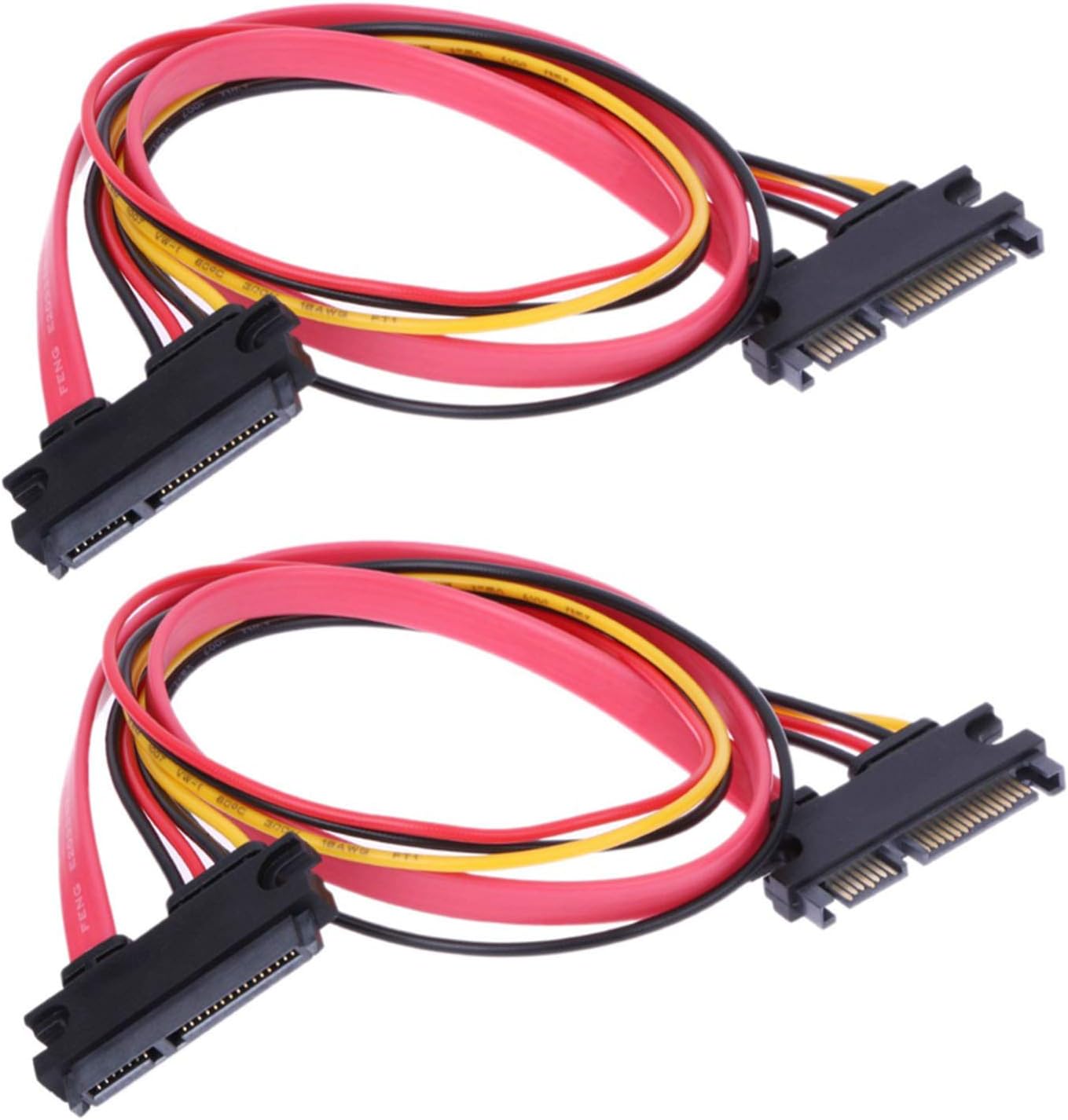 Amazon.com: RLECS 2-Pack 50cm SATA Power Cable 22Pin (7+15) Male Plug ...