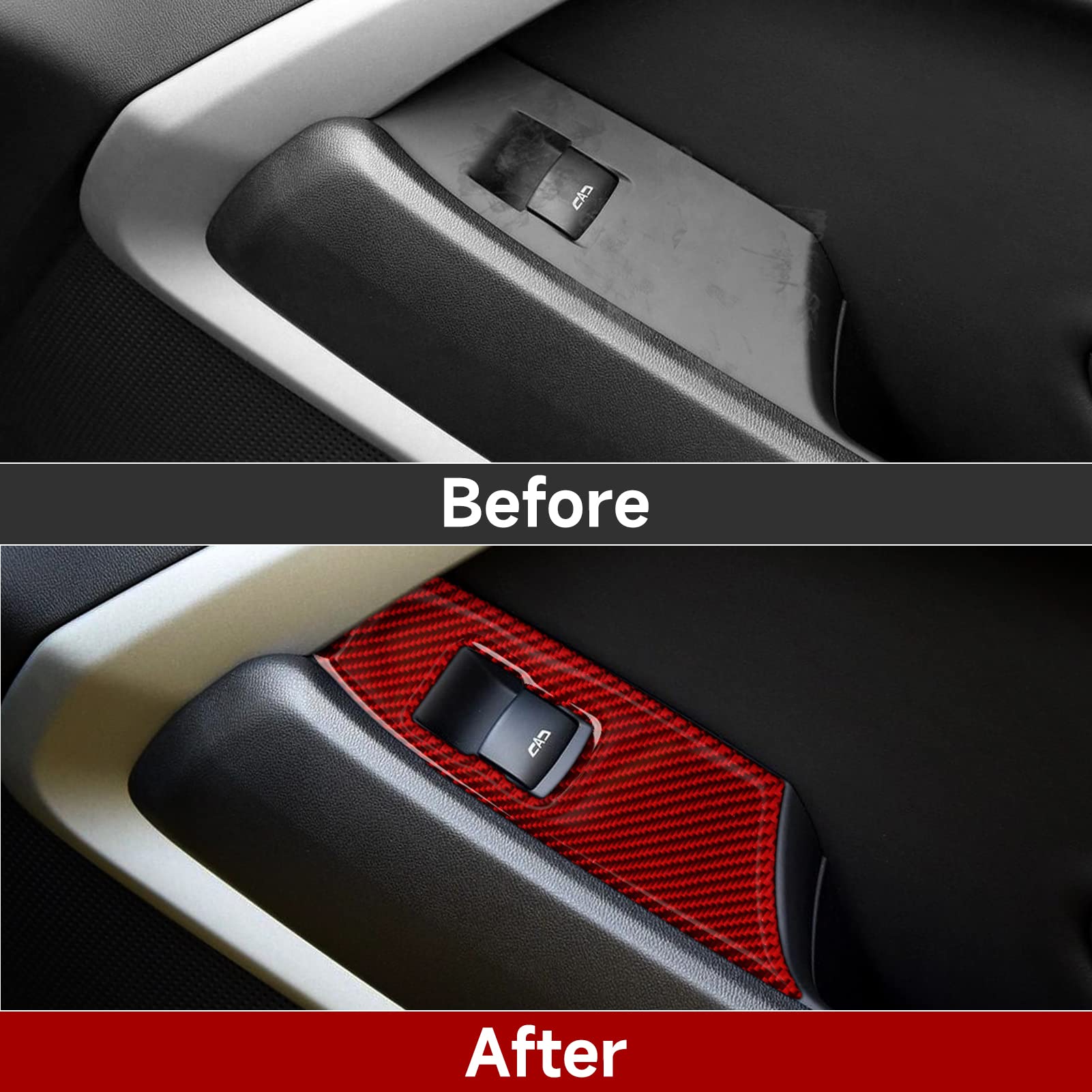 Snapklik.com : Car Window Lift Switch Panel Sticker Decal Carbon Fiber ...