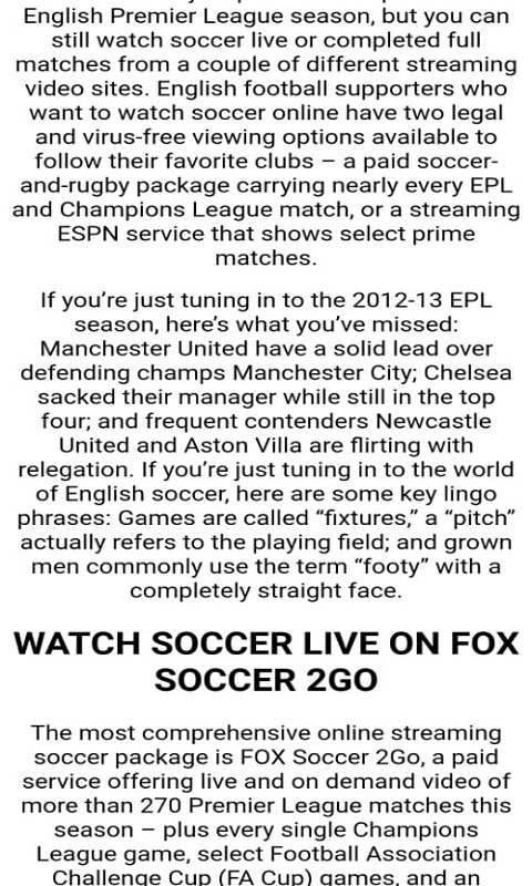 How to Watch Soccer Live - App on Amazon Appstore