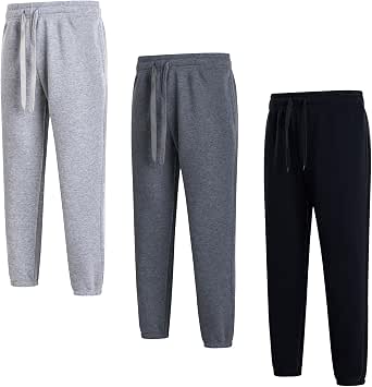 Amazon.com: Gary Com 3 Packs Mens Fleece Athletic Sweatpants with ...