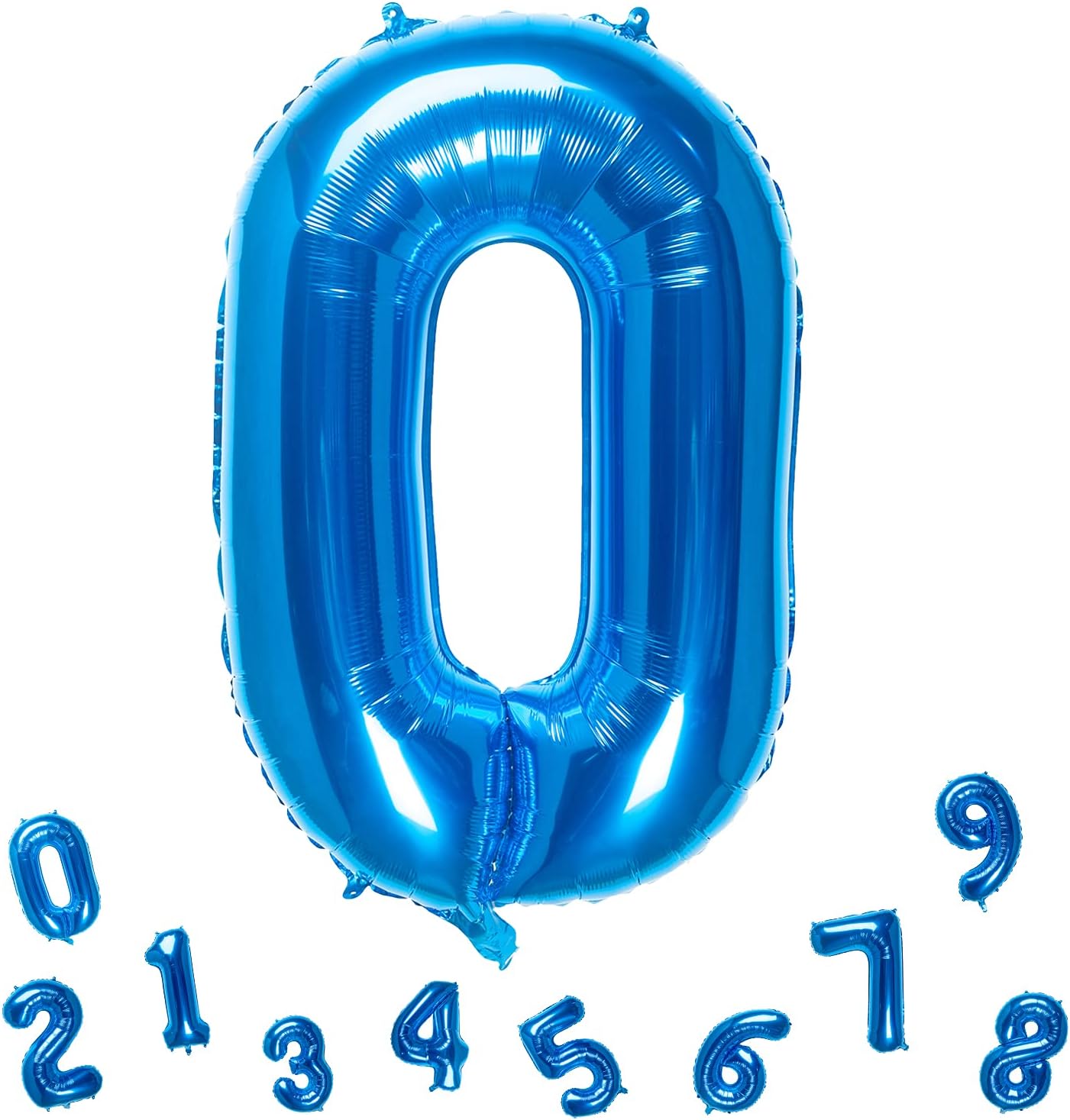Amazon.com: 32 Inch Blue Number 0 Balloons Foil Ballon Digital Birthday ...