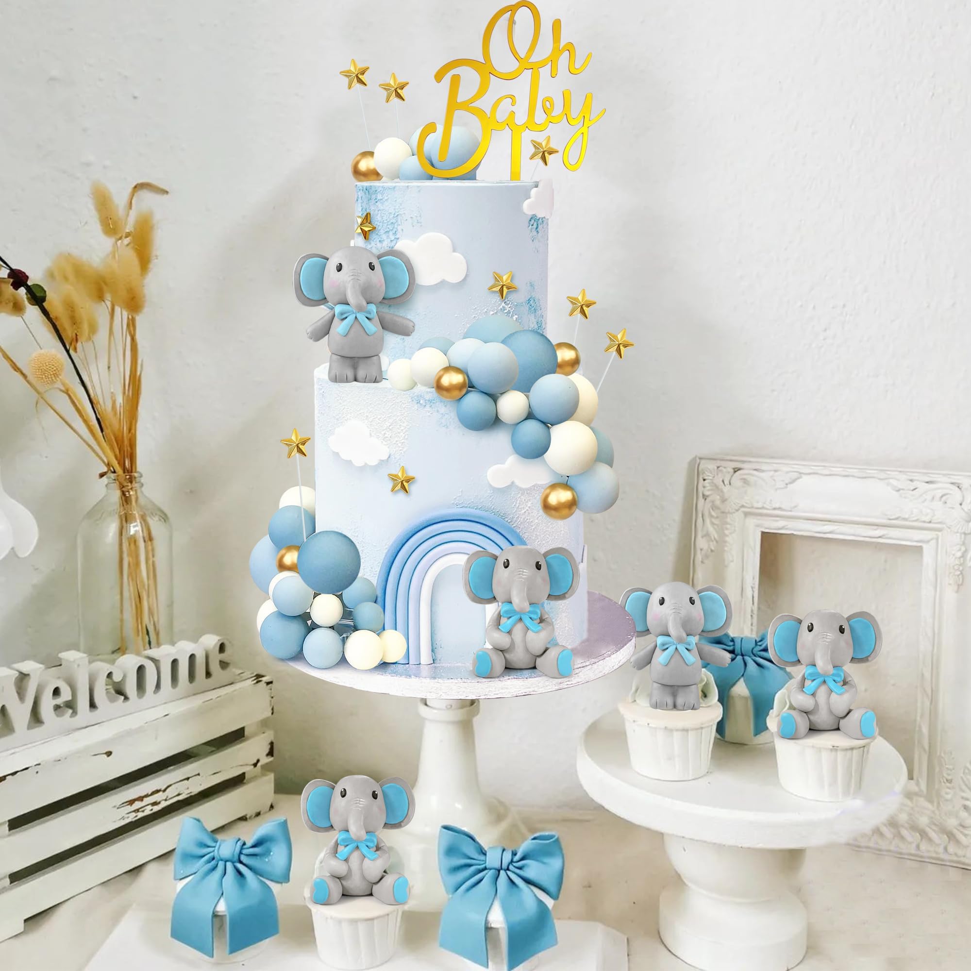 Blue Baby Elephant Baby Shower Theme
