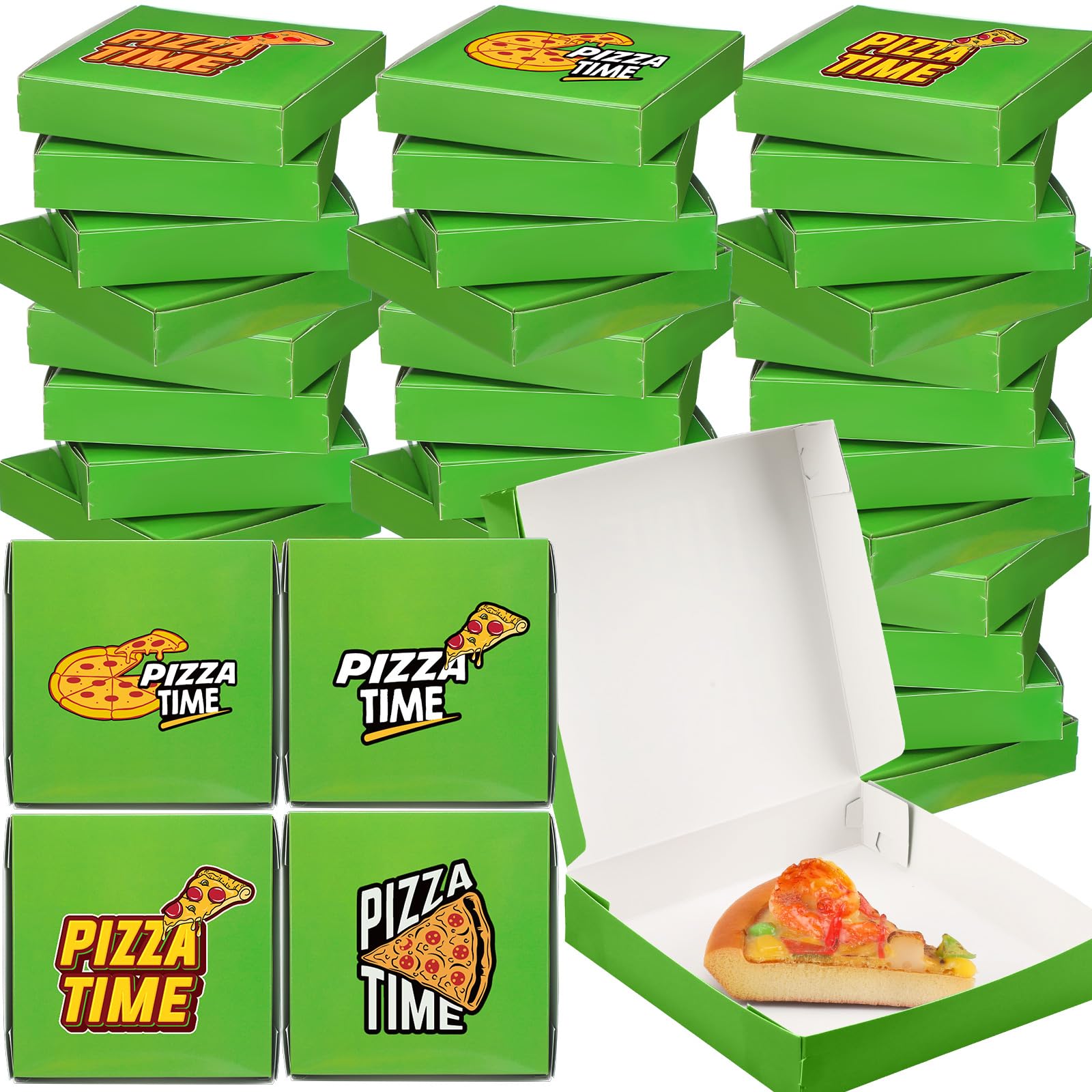 Amazon.com: Dunzoom 48 Pcs 5 Inch Mini Green Pizza Boxes for Party ...