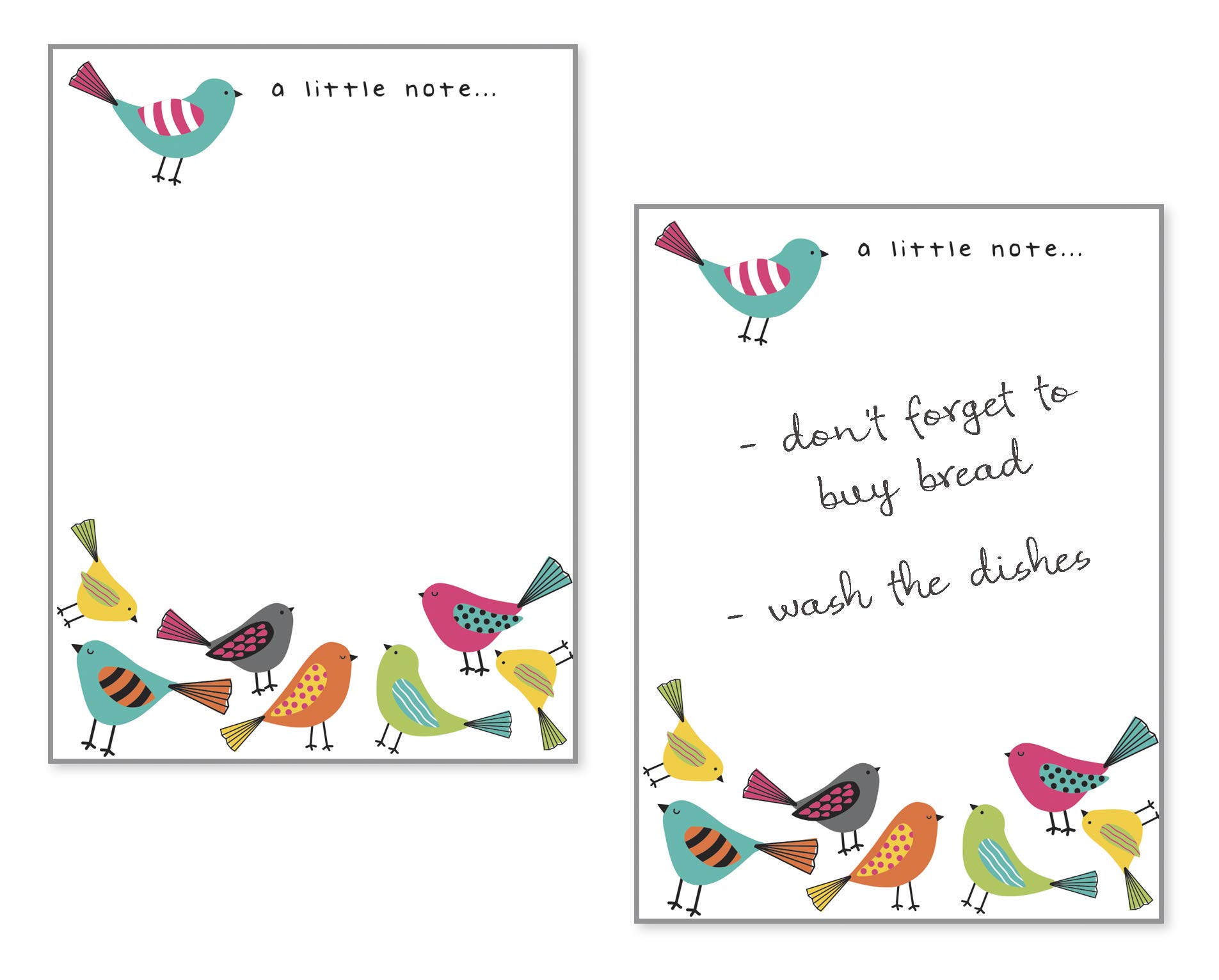 Amazon.com : Set of 2- Bright Birds Memo, Notepad : Office Products