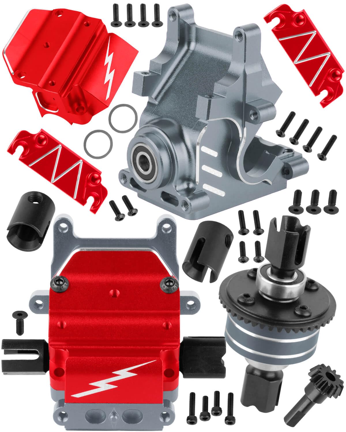 Amazon.com: RCMYou RC Aluminum Gearbox Case & Diff Gear 43T/13T ...