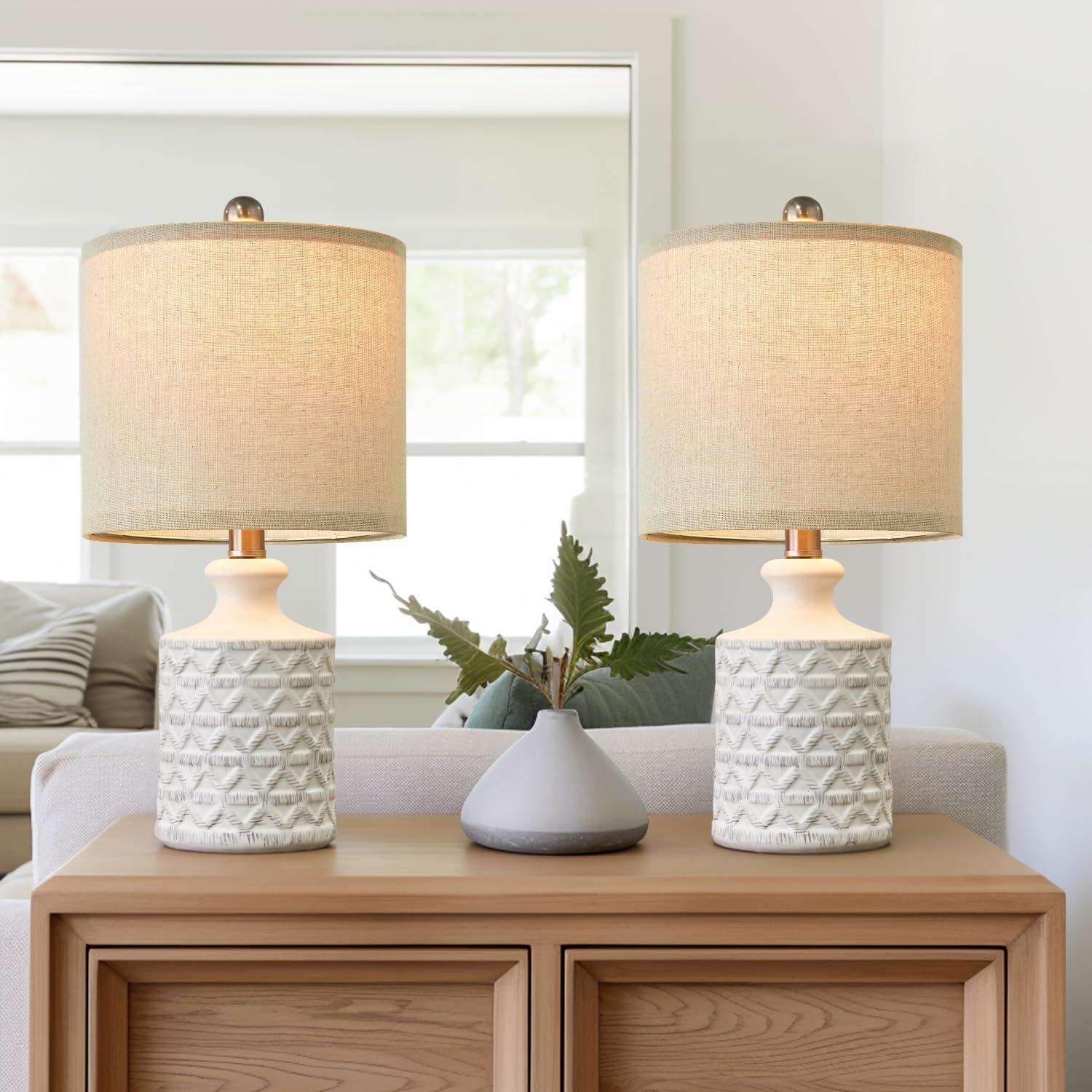 Amazon.com: Table Lamps for Bedrooms Set of 2, 18 Inch Farmhouse Table ...