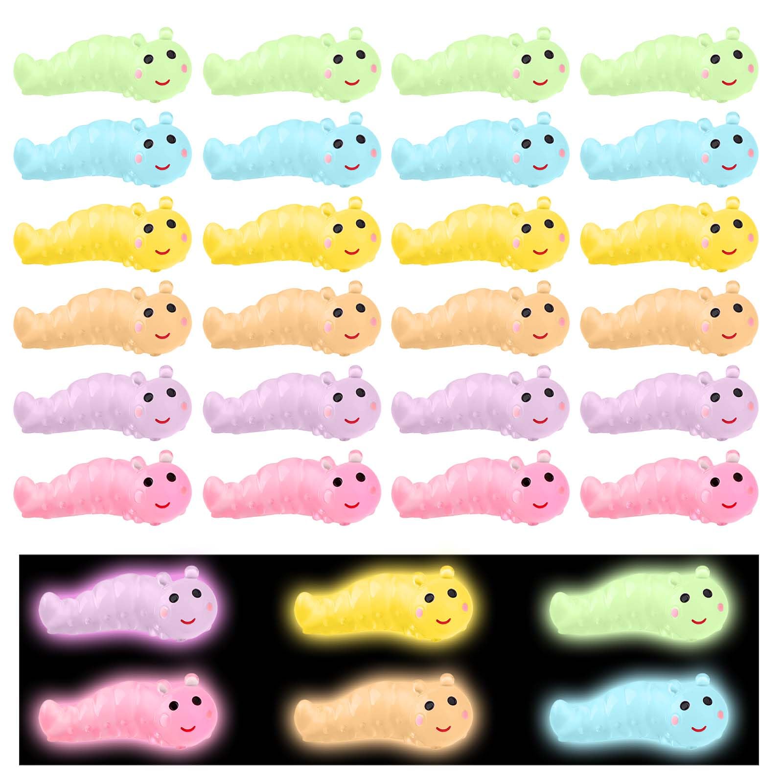 Amazon.com: 30 Pcs Mini Resin Animals Glow in The Dark Tiny Caterpillar ...