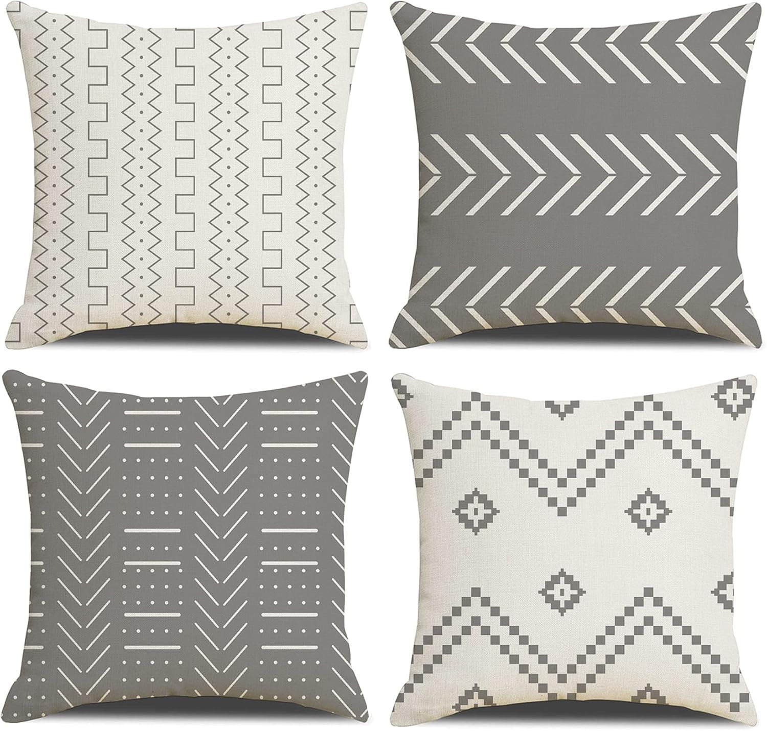 DWDC Cushion Covers 45 x 45 cm Farmhouse Cushioncase cover, Set of 4 ...