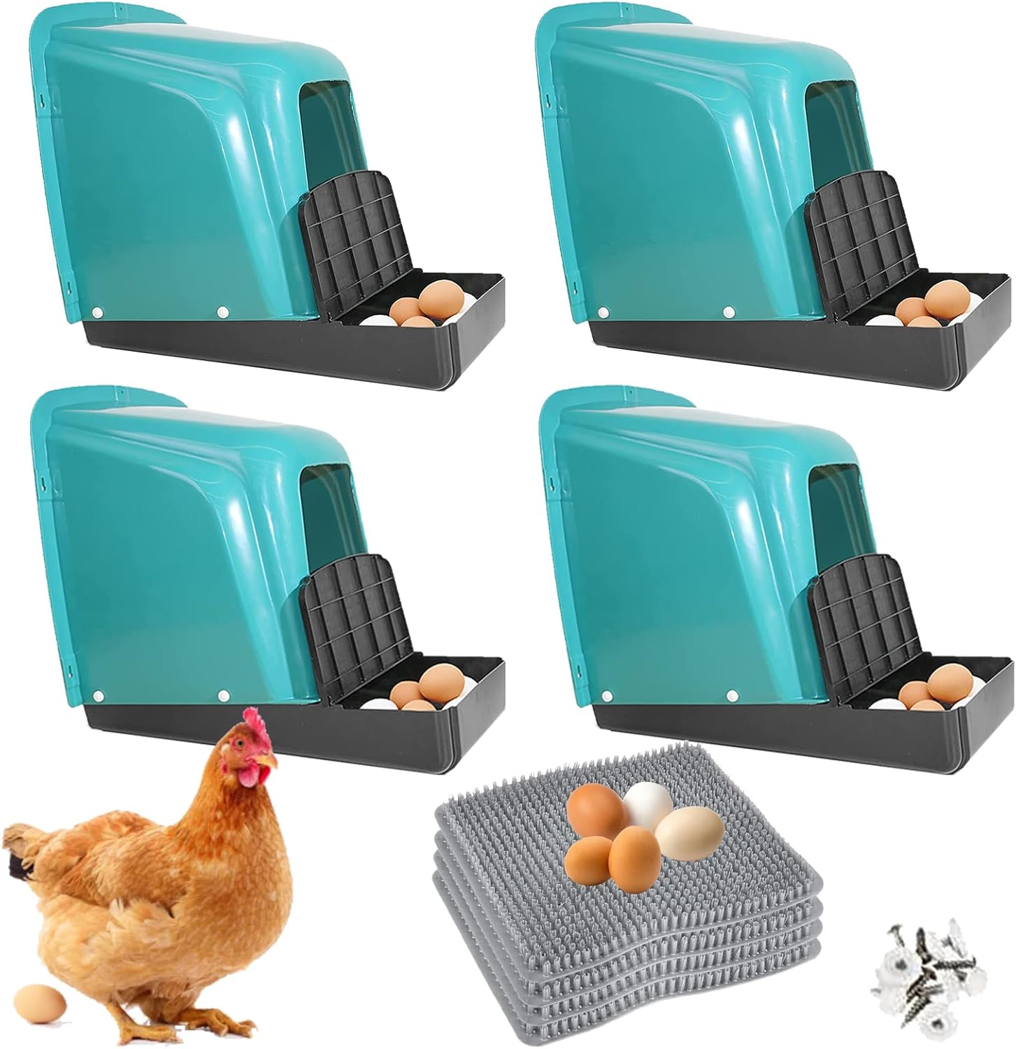 Amazon.com: Chicken Nesting Box Chicken Laying Boxes with Perch Roll ...