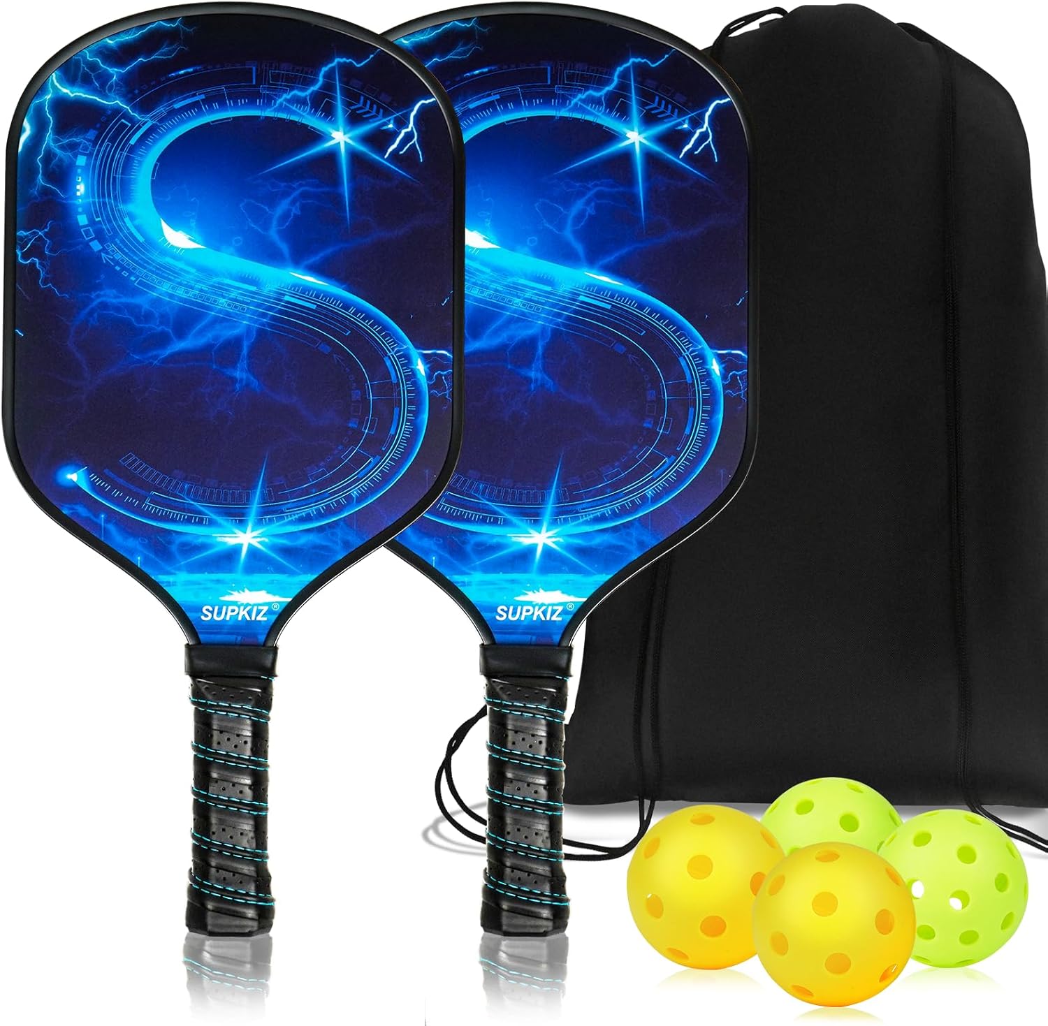 Amazon.com : Pickleball Paddles Set, Pickle Ball Rackets 2 Pack with 4 ...