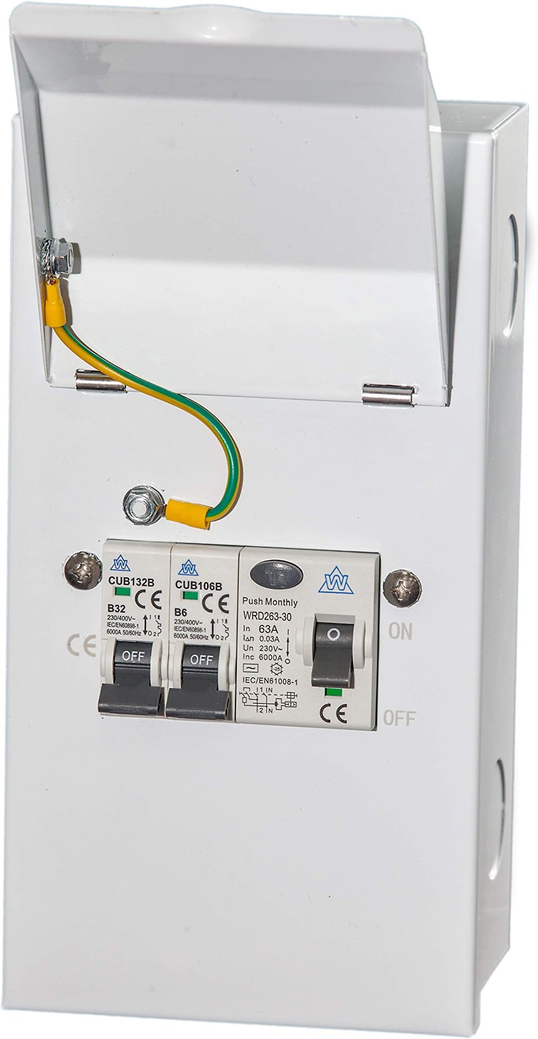 Harok by UEP VUEP902 Metal Garage Consumer Unit Fitted with 63a RCD and ...