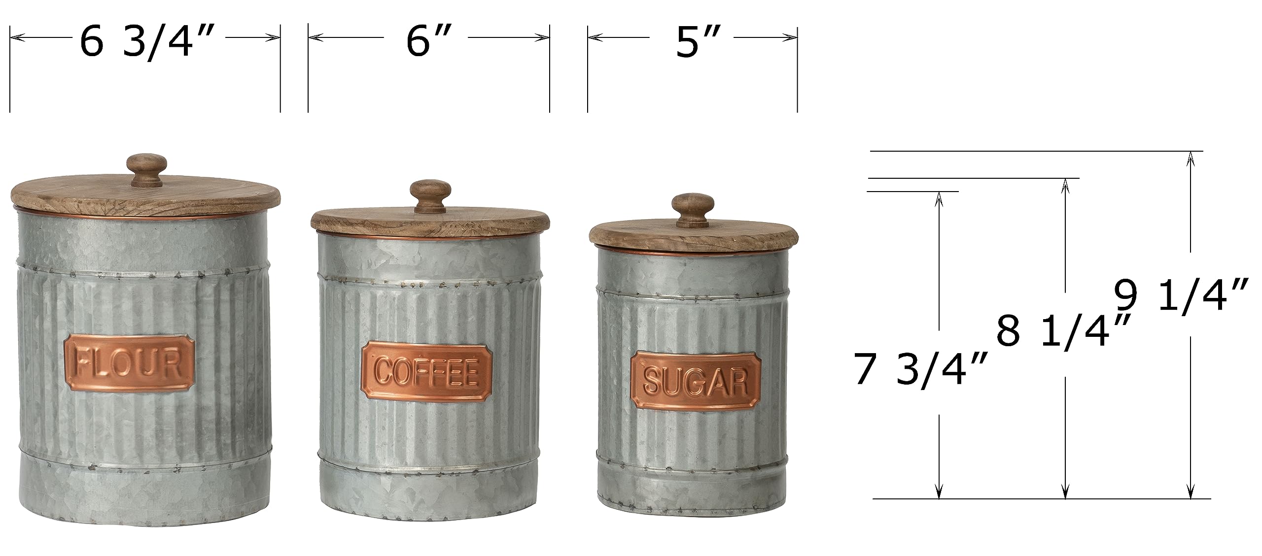 Snapklik.com : Red Co Set Of 3 Sizes Flour, Coffee, Sugar Corrugated ...