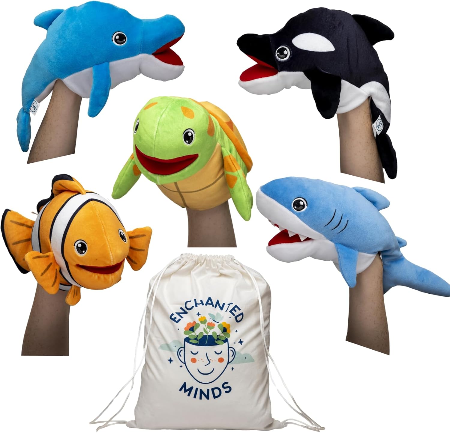 Amazon.com: Hand Puppets for Kids, Hand Puppet Set of 5 Sea Animals ...