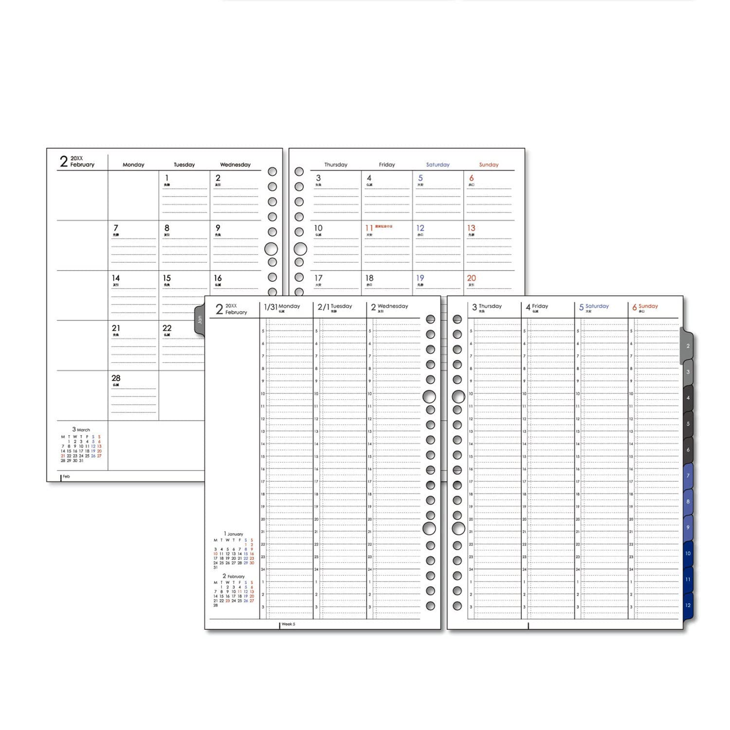 Snapklik.com : LD278-24 Notebook Refill, 2024 A5 Loose Leaf Diary ...