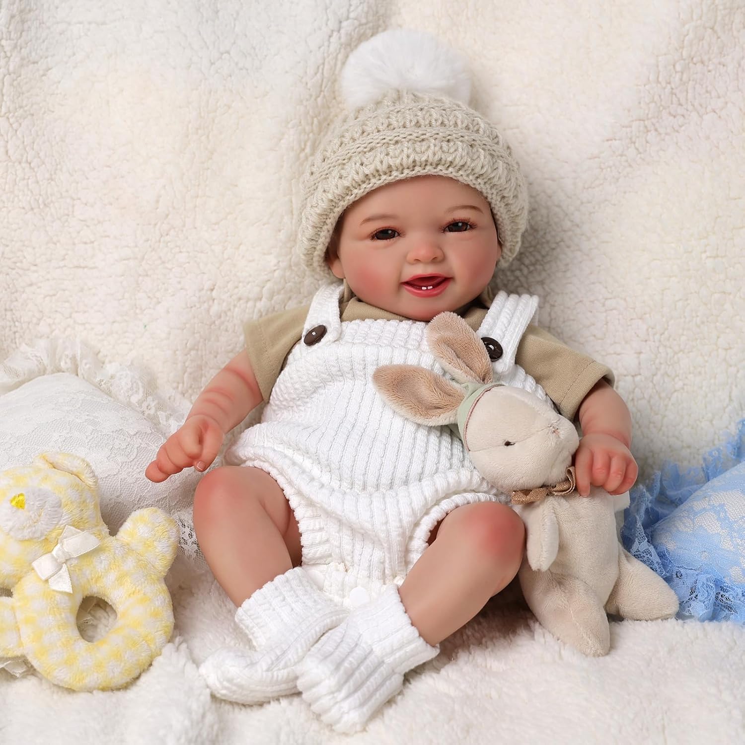 Amazon.com: BABESIDE Reborn Baby Dolls, 17 Inch Cute Soft Realistic ...
