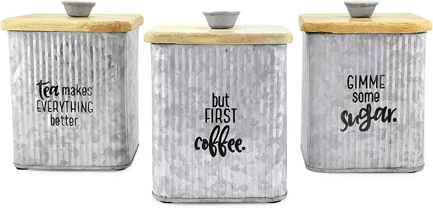 Amazon.com: BLACK FOREST DECOR Pinecones Metal Canisters - Set of 3 ...