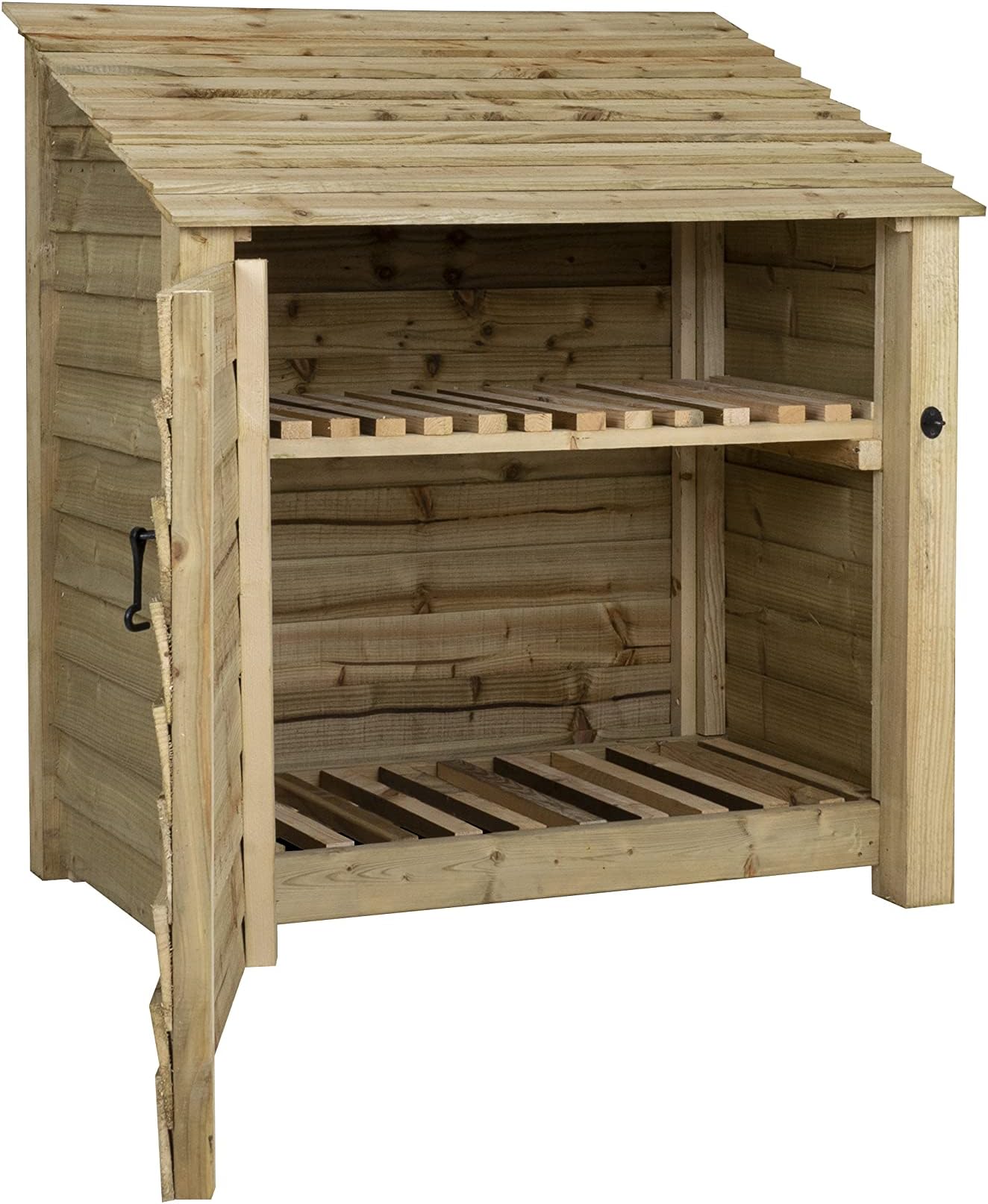 Arbor Garden Solutions Wooden log store 4ft (W-146cm, H-126cm, D-88cm ...