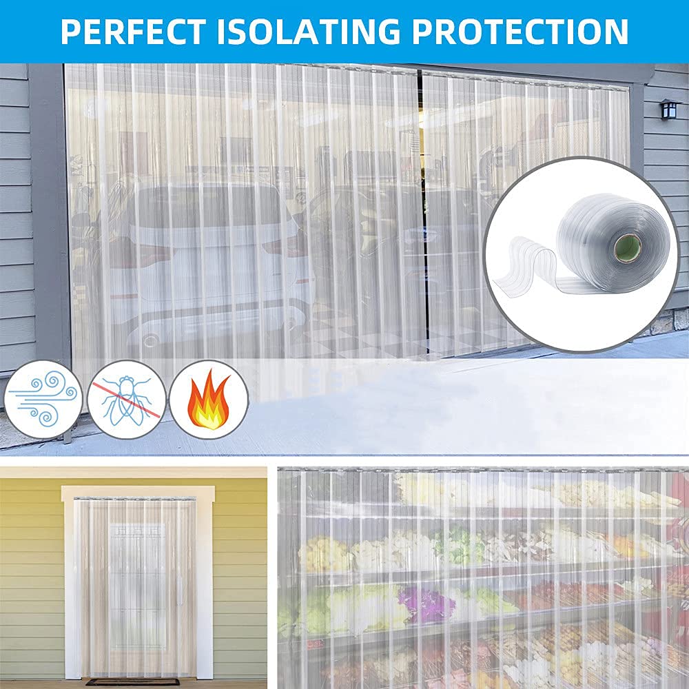 Snapklik.com : Plastic Vinyl Replacement Strip Curtain 50 X 7.6”, 0.08 ...