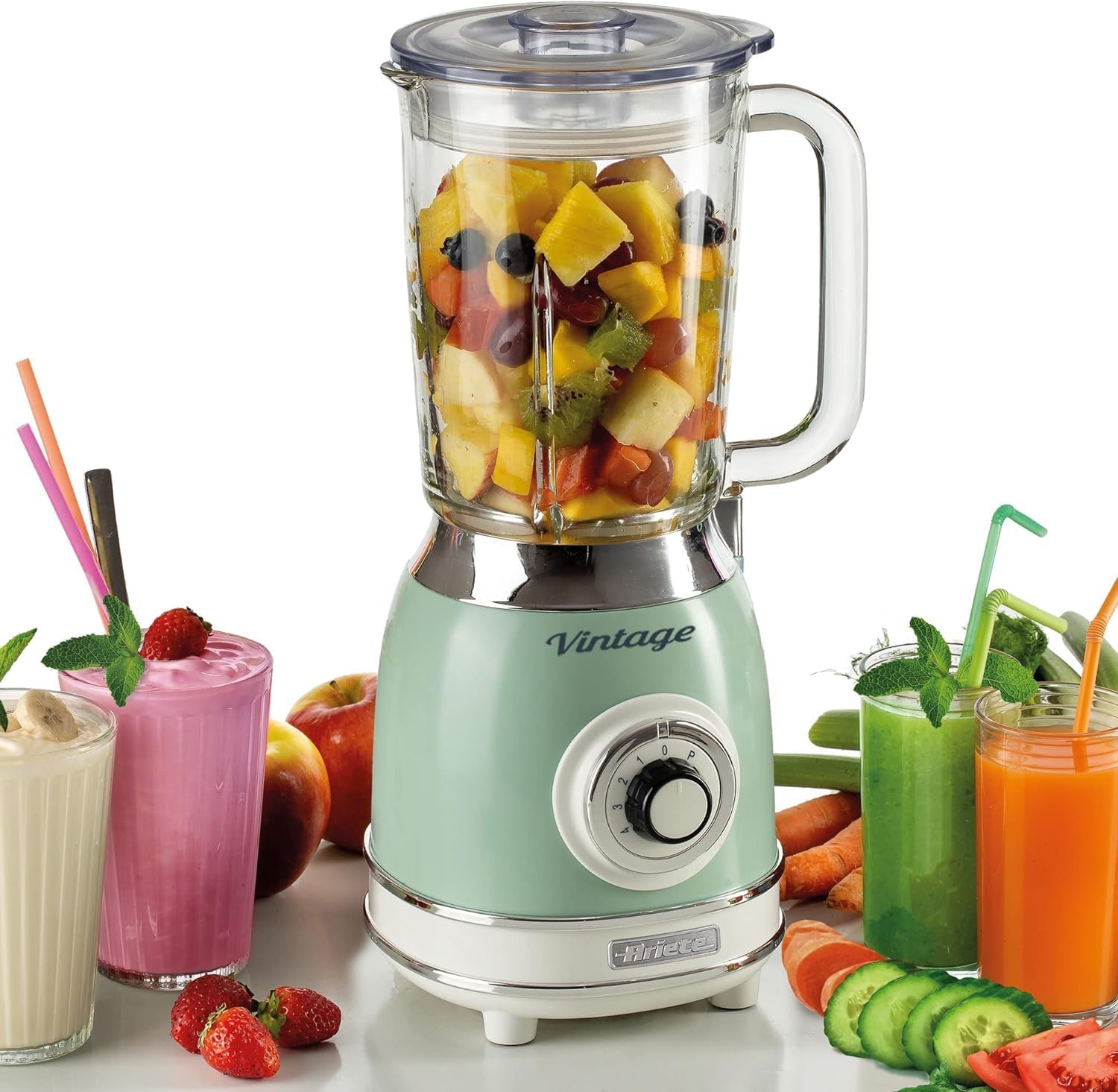 Amazon.de: Ariete Vintage 583 Mixer aus Glas, Retro Multifunktionsmixer ...