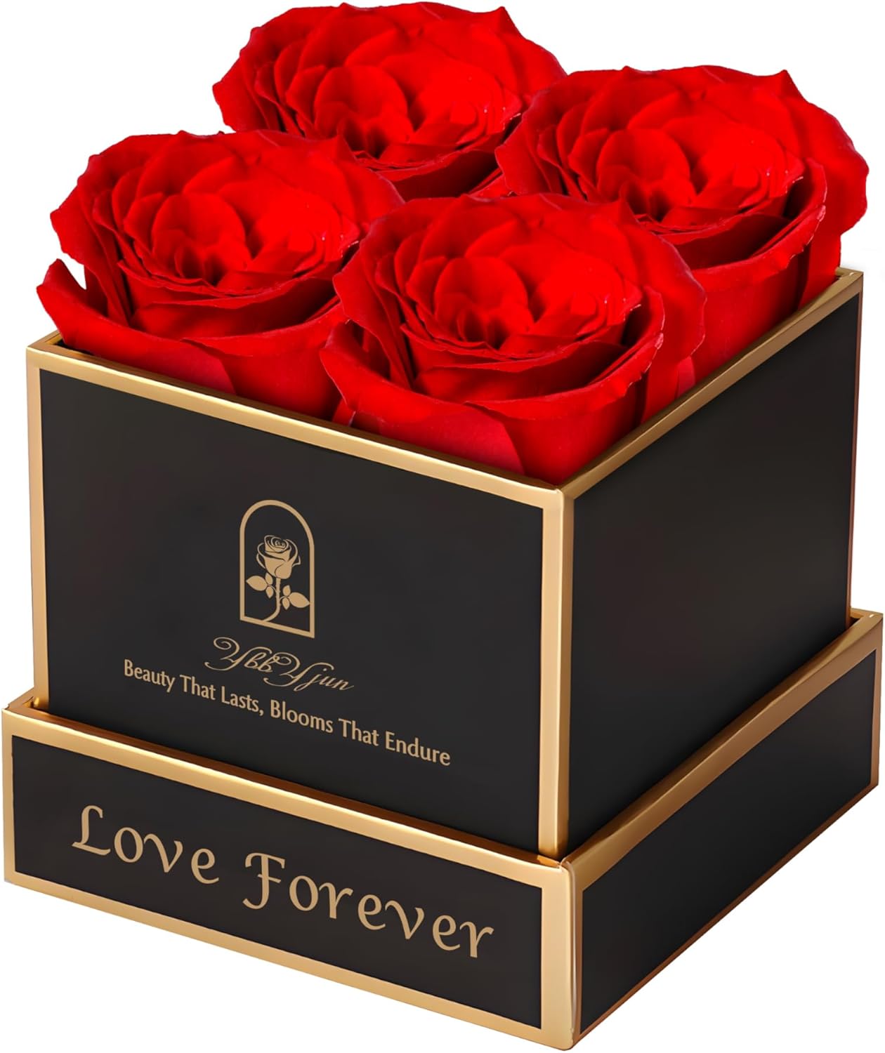 Amazon.com: YbbYjun Preserved Roses in a Box, 4-Piece Real Roses That ...