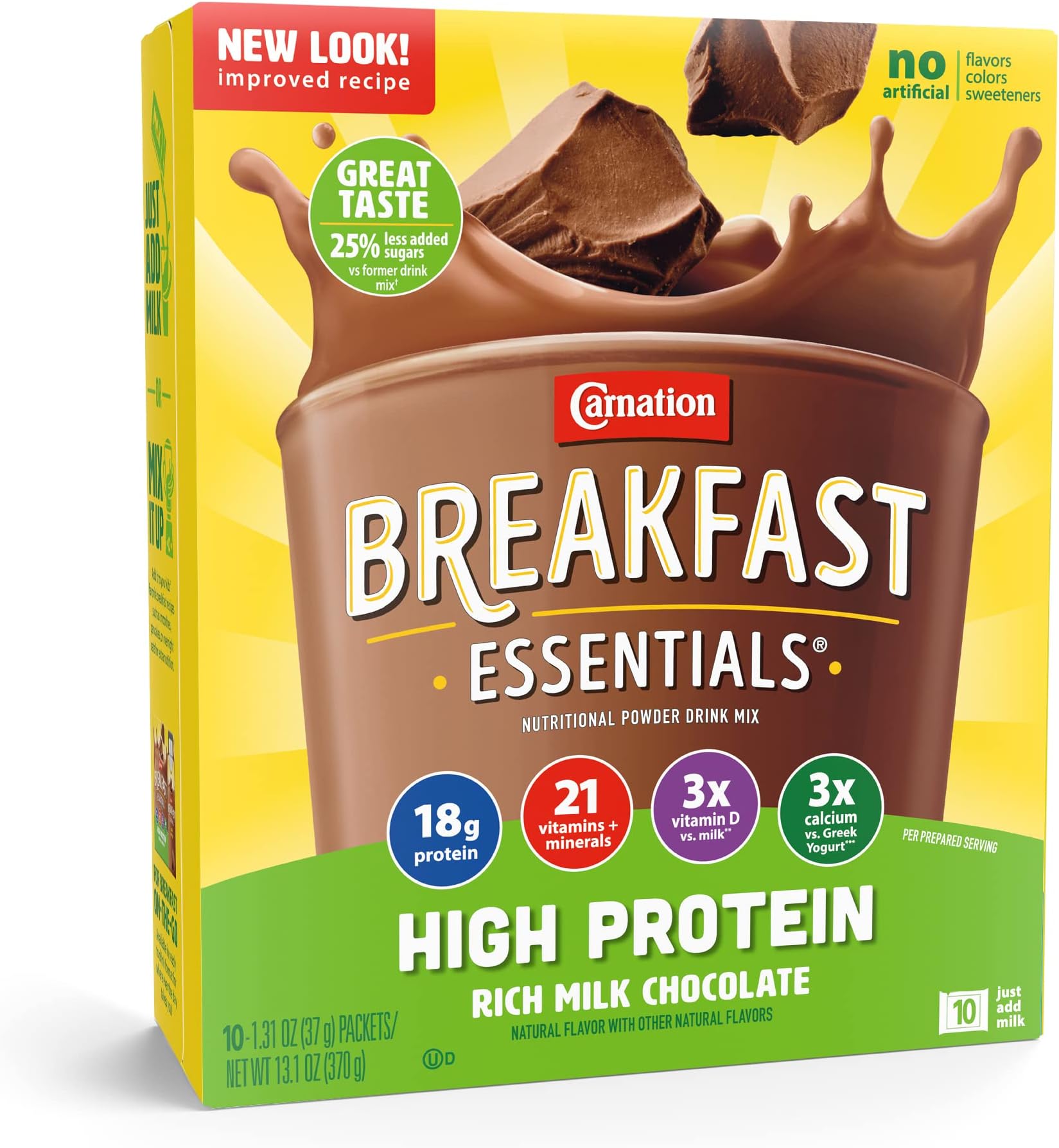 Amazon.com : Carnation Breakfast Essentials High Protein Powder Drink ...