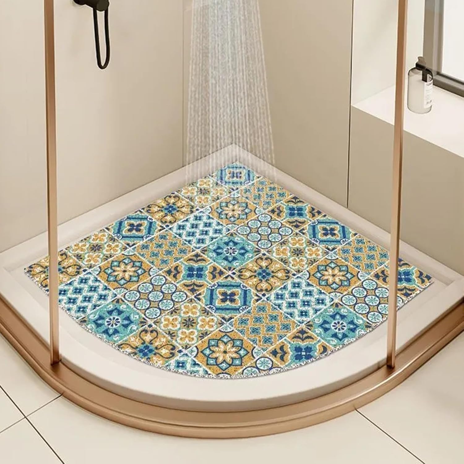 Amazon.com: GANTEC Curved Non Slip Bath Mat for Shower, Corner Bathroom ...