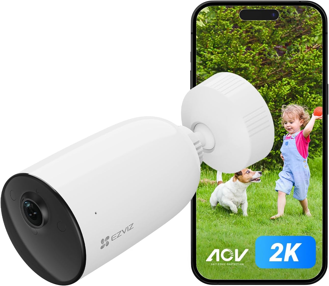 EZVIZ 2K Battery Camera, Wifi Camera Outdoor, AOV Tech, 24/7 Recording ...
