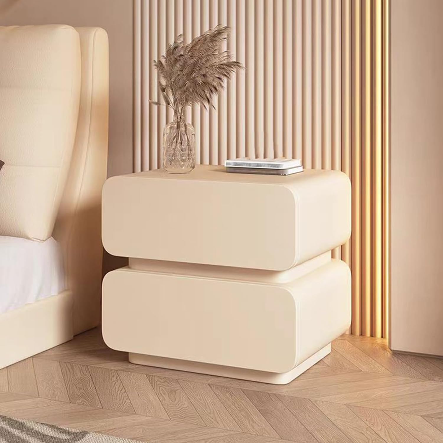 Amazon.com: GUAWJRZDP Side End Bedside Table, Storage Nightstand with 2 ...