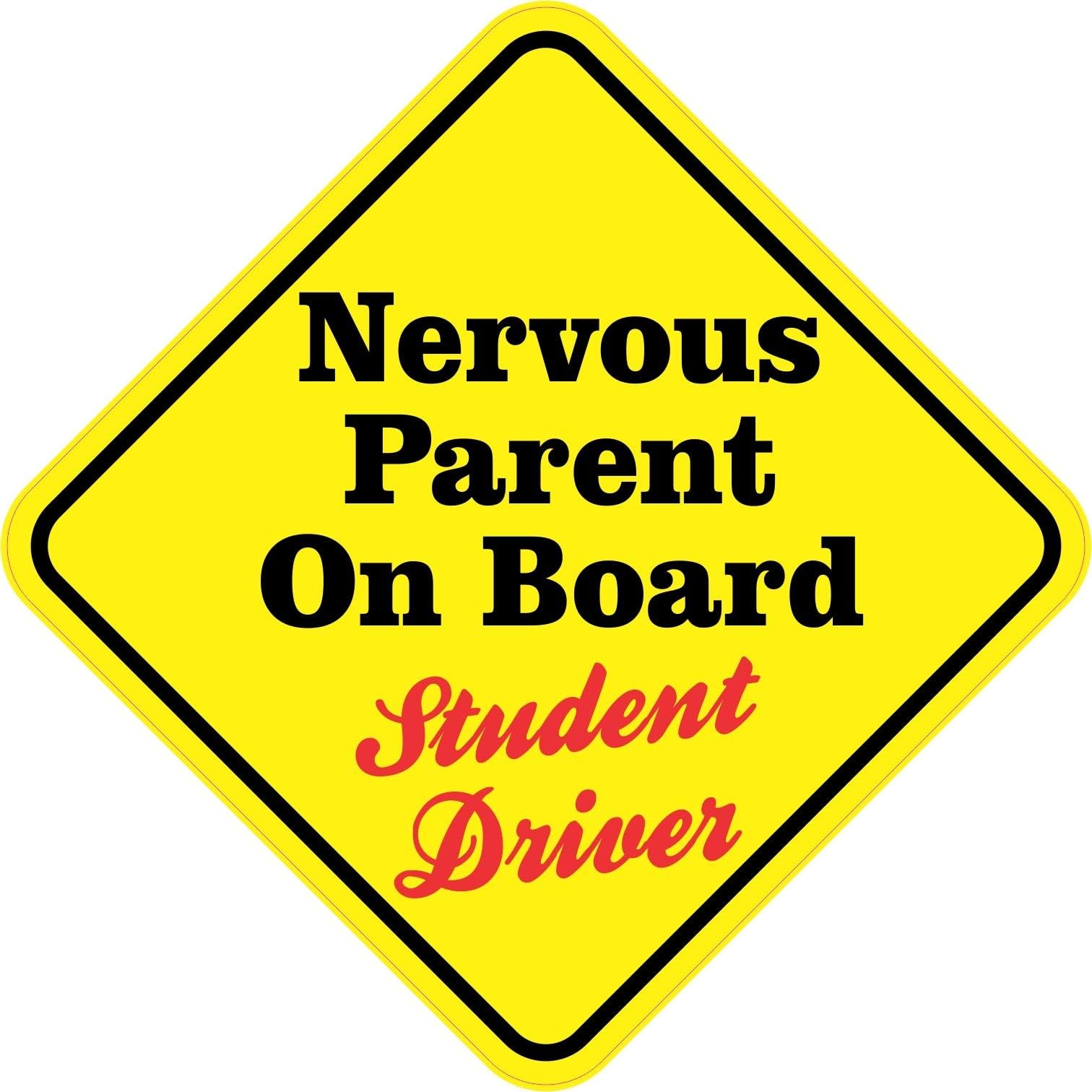 Amazon.com: StickerTalk Nervous Parent on Board Student Driver Vinyl ...