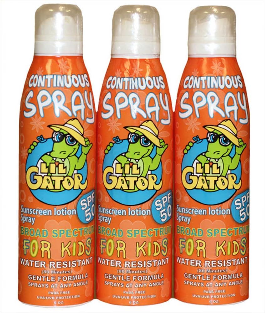 Amazon.com : Aloe Gator Lil Gator SPF 50 Sunscreen Spray, 8 Oz (Pack of ...