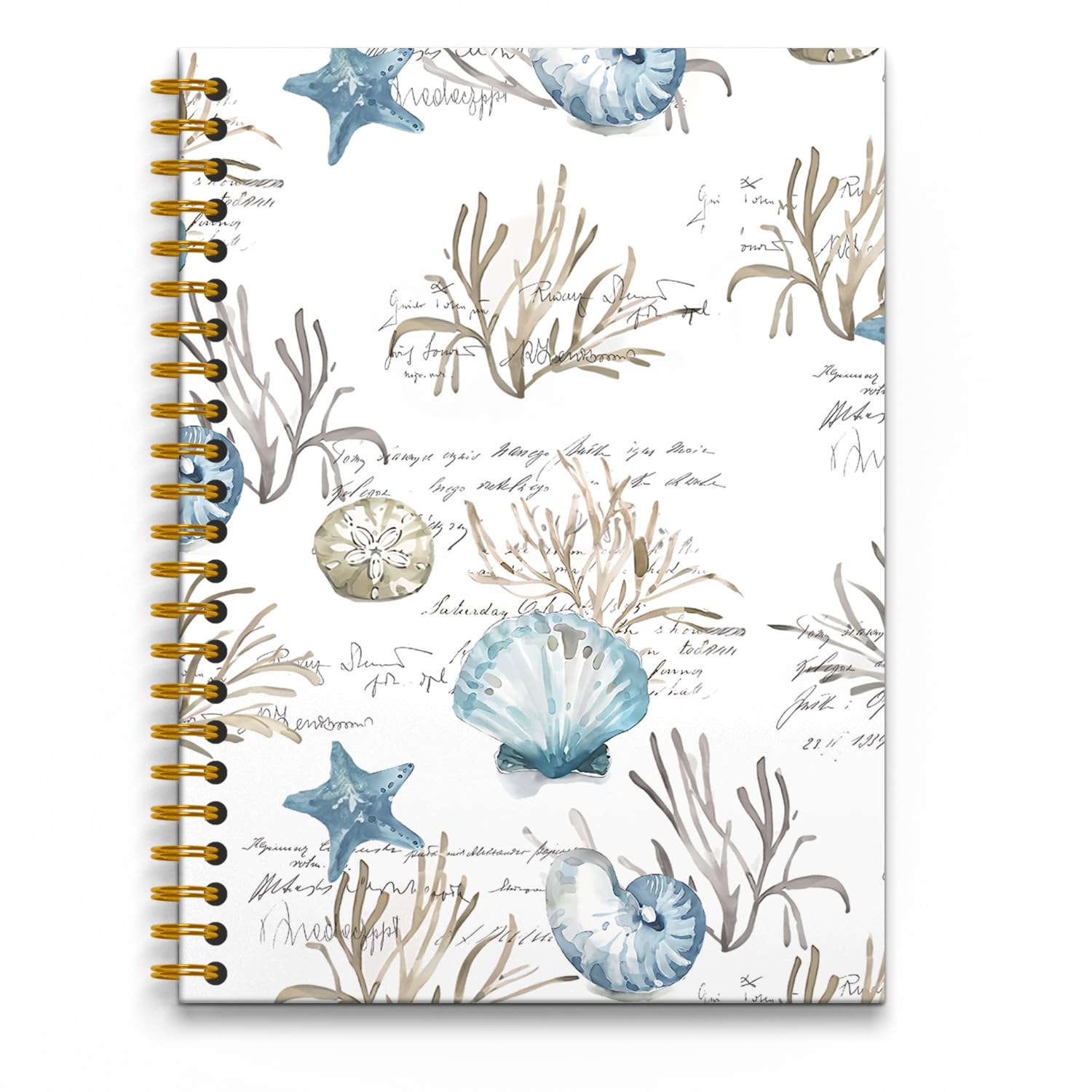 Amazon.com : RUNMESS Vintage Ocean Notebook, Beach Notebook, Seashell ...