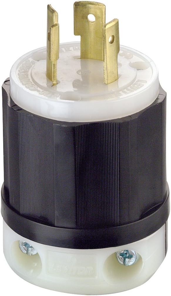 Leviton 2341 20 Amp, 480 Volt, NEMA L8-20P, 2P, 3W, Locking Plug ...